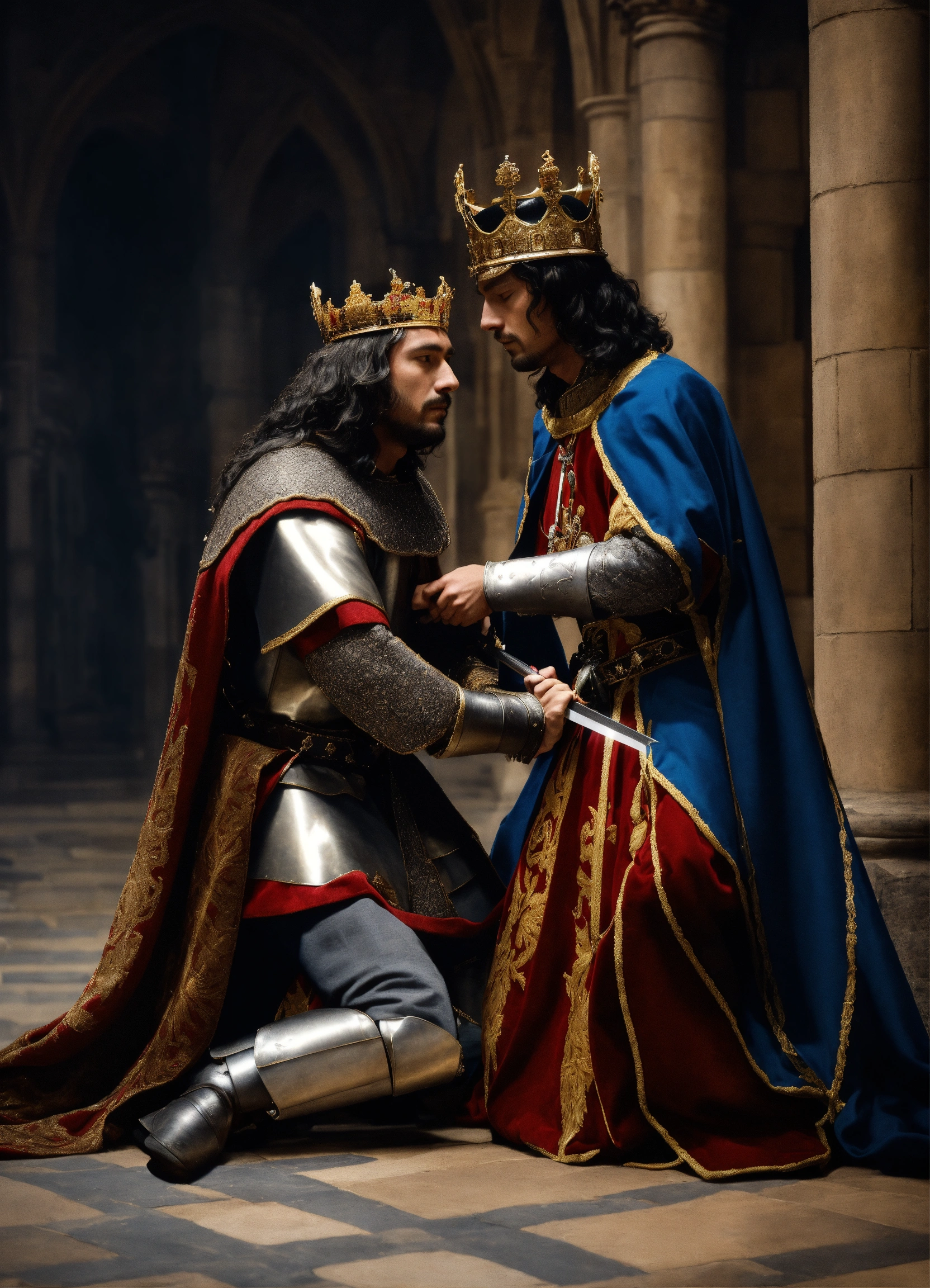 Lexica - In medieval, the king is around 50 years old, holding a sword ...