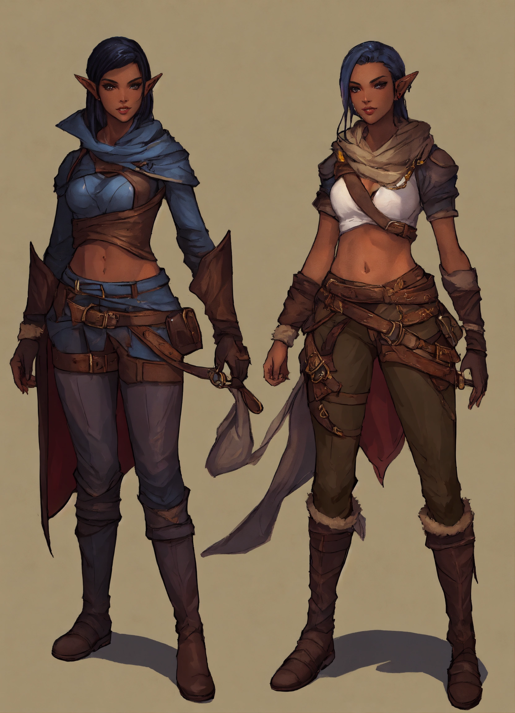 Lexica - Half dark elf half human female thief D&D