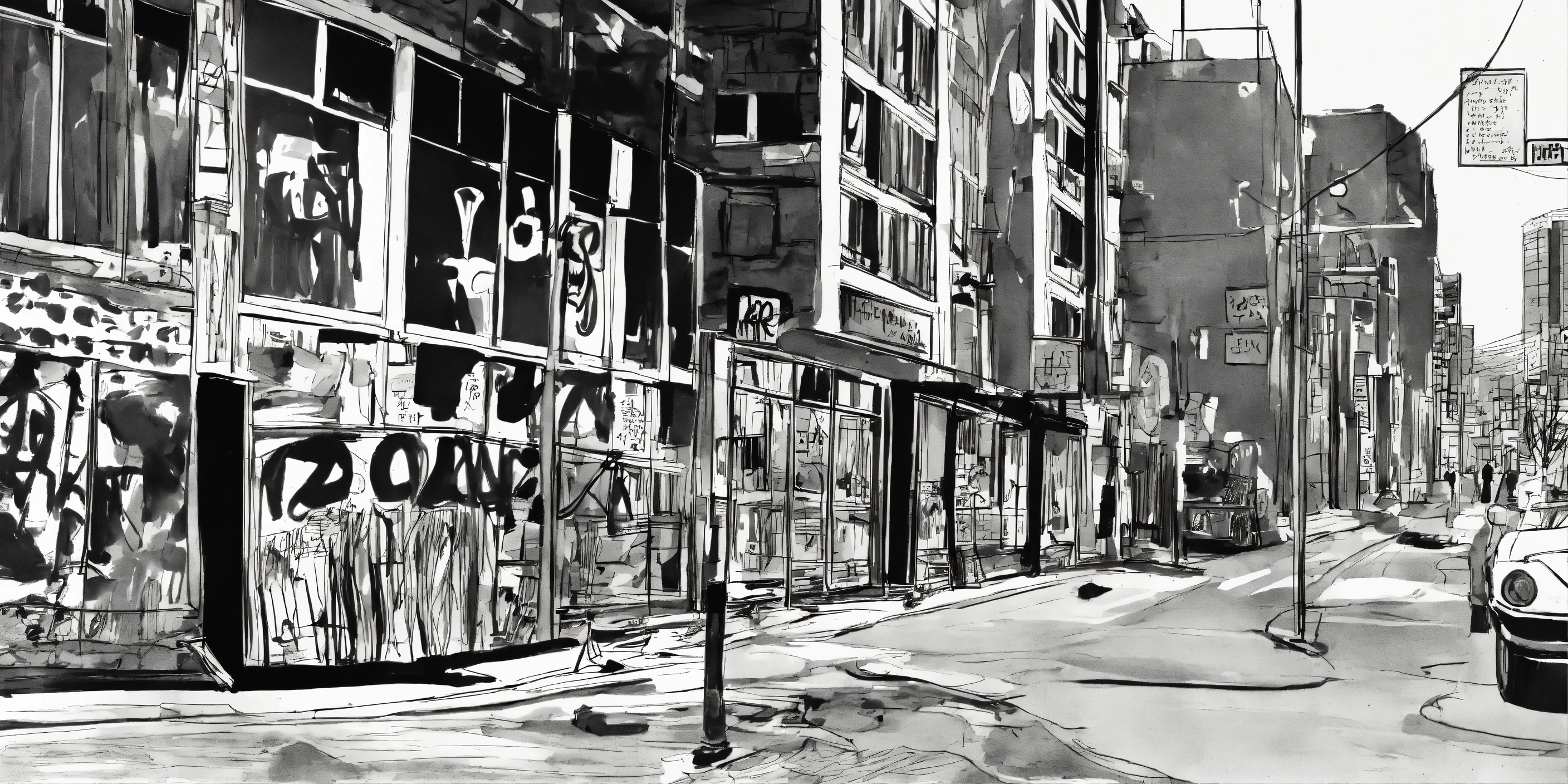 Lexica - A childrensbook like drawing in black and white of Jonathan meese