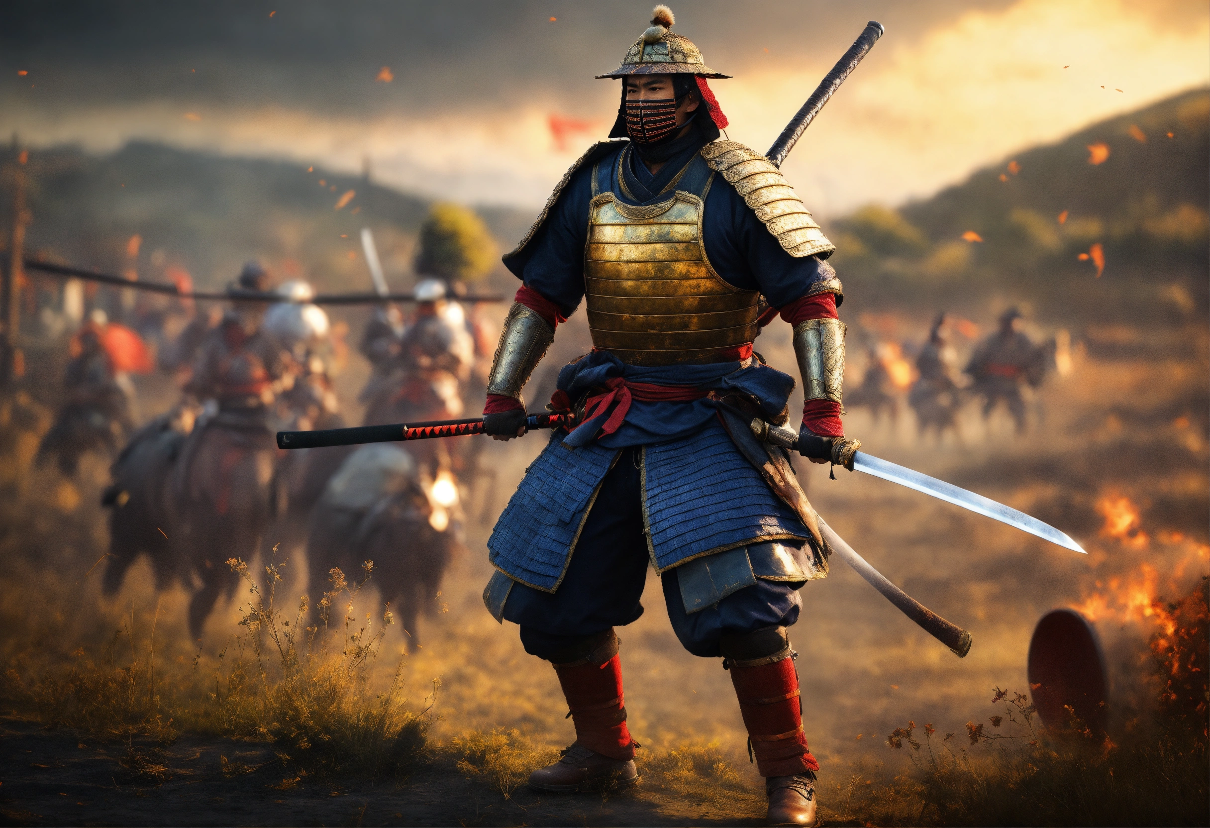 Lexica - Turkey samurai. battlefield. hyper realistic.