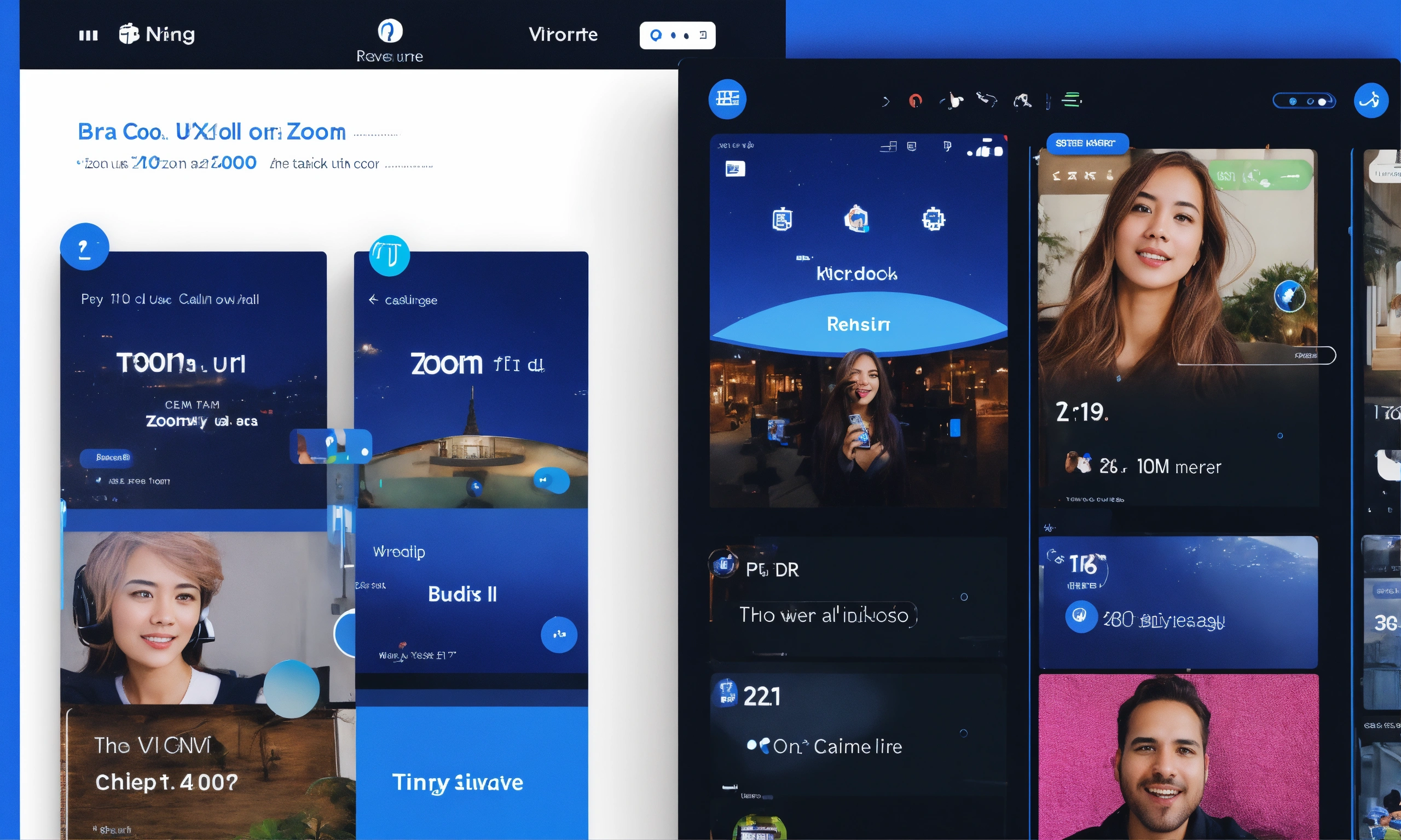 Lexica - Zoom call, ux/ui, blue, black