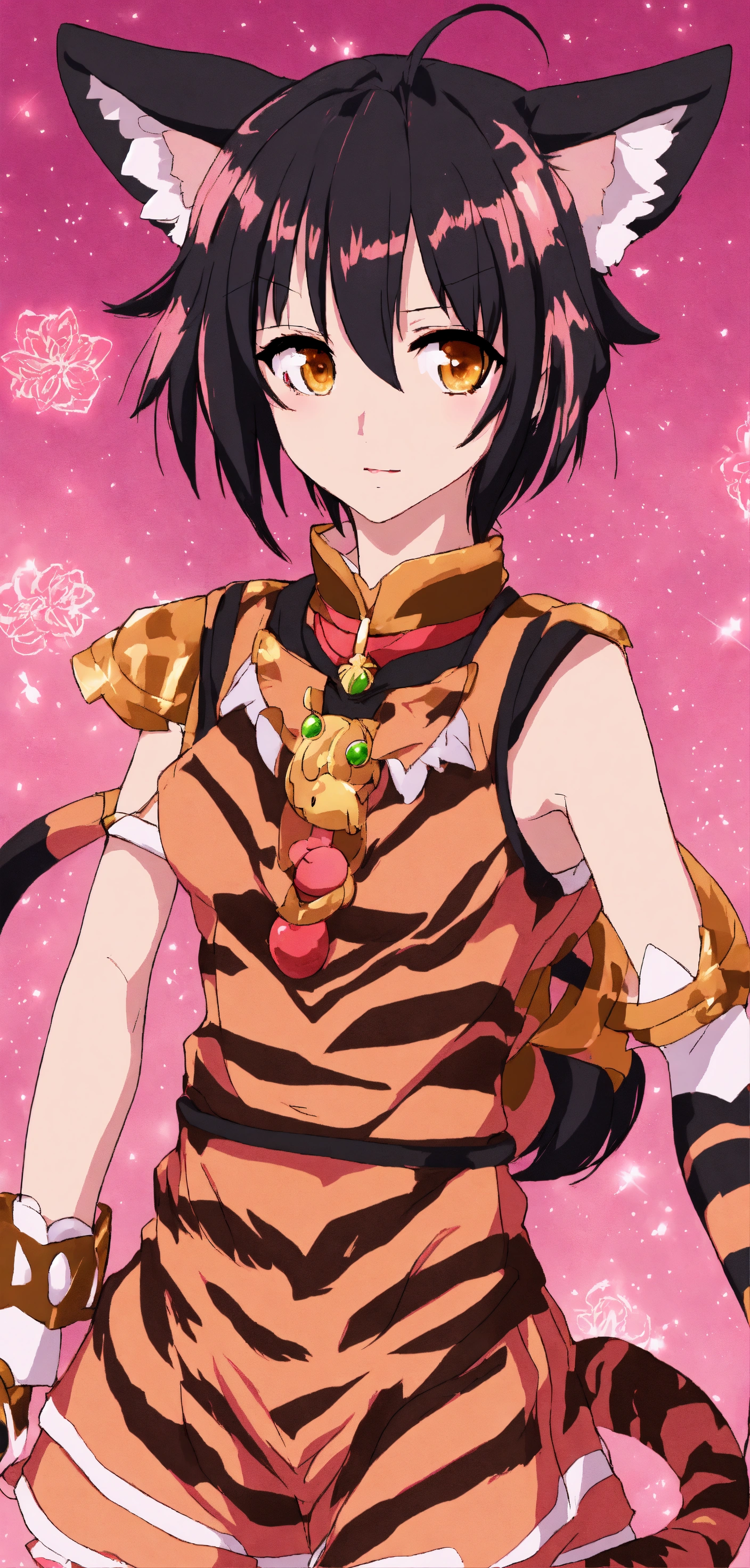 Lexica - Tiger Magical girl with black hair emo style and Brown eyes in ...