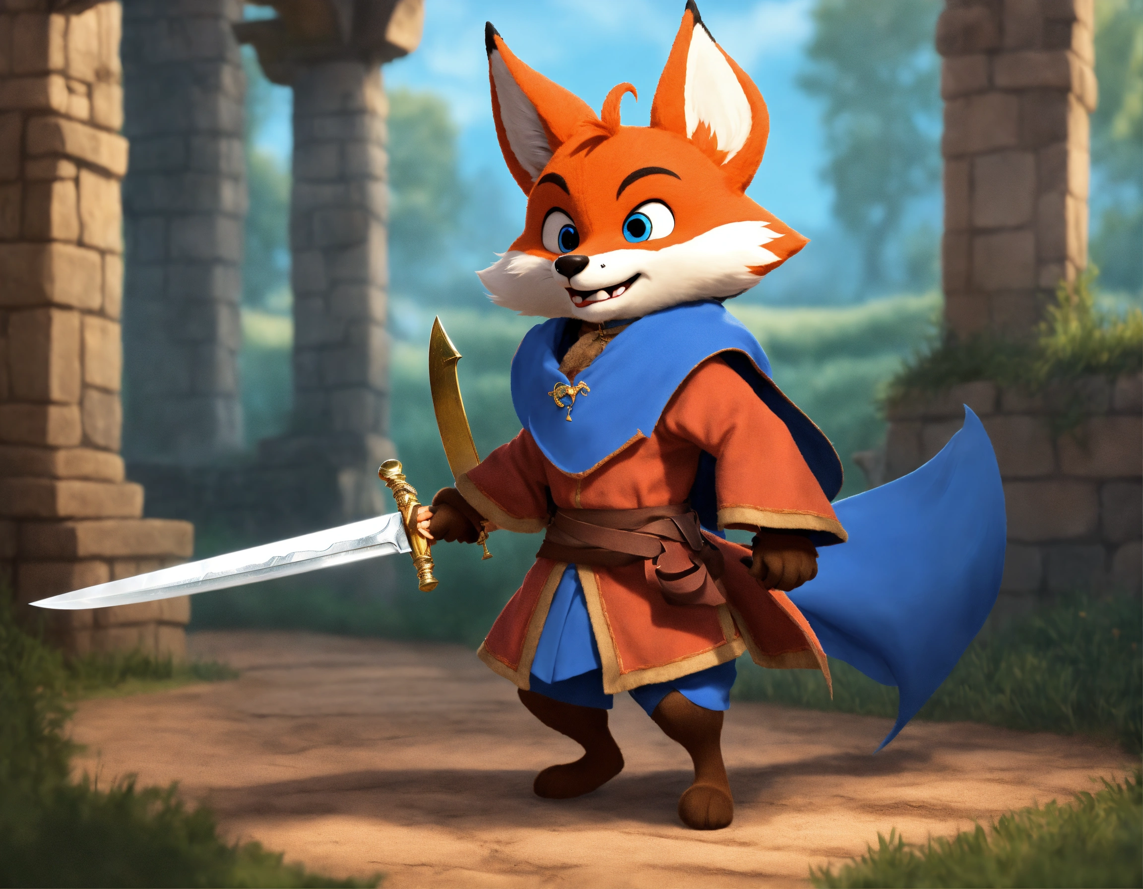 Lexica - The cunning and devilishly imp-like blue animated cartoon fox ...