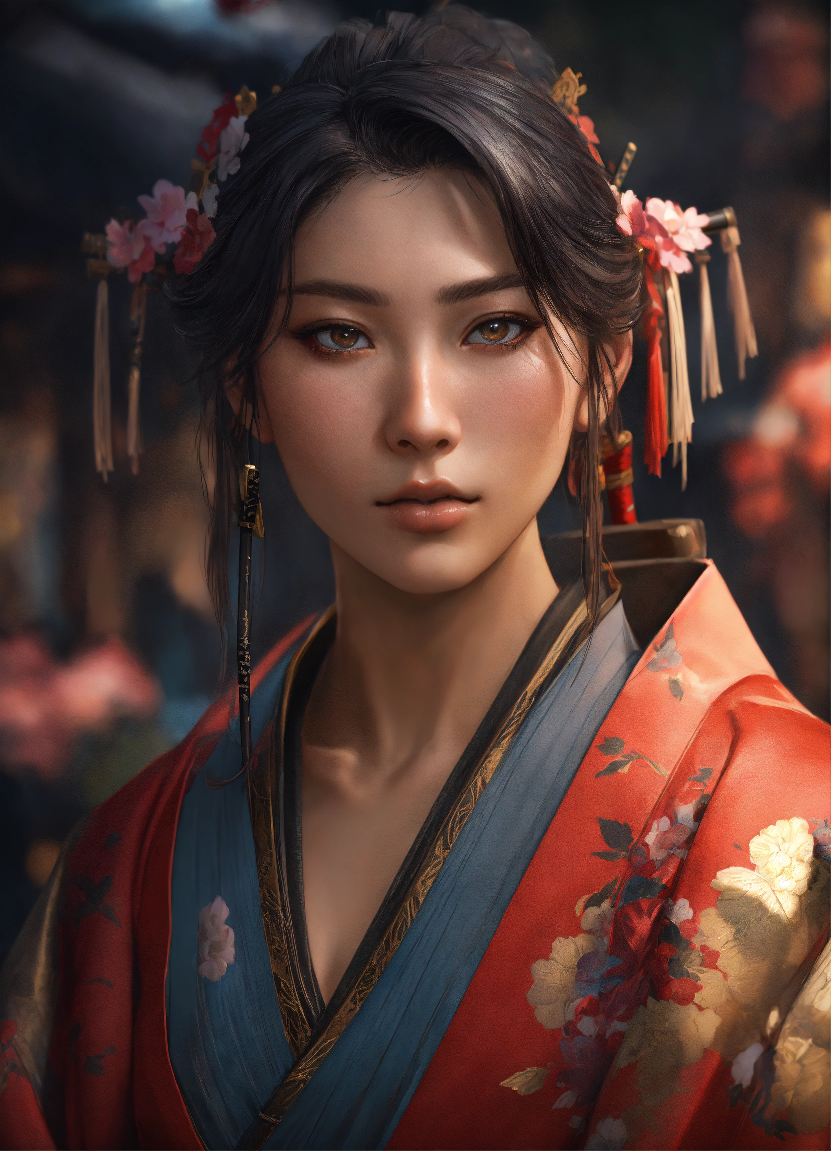 Lexica - "female Japanese ronin", heroine, katana, samurai, head and ...