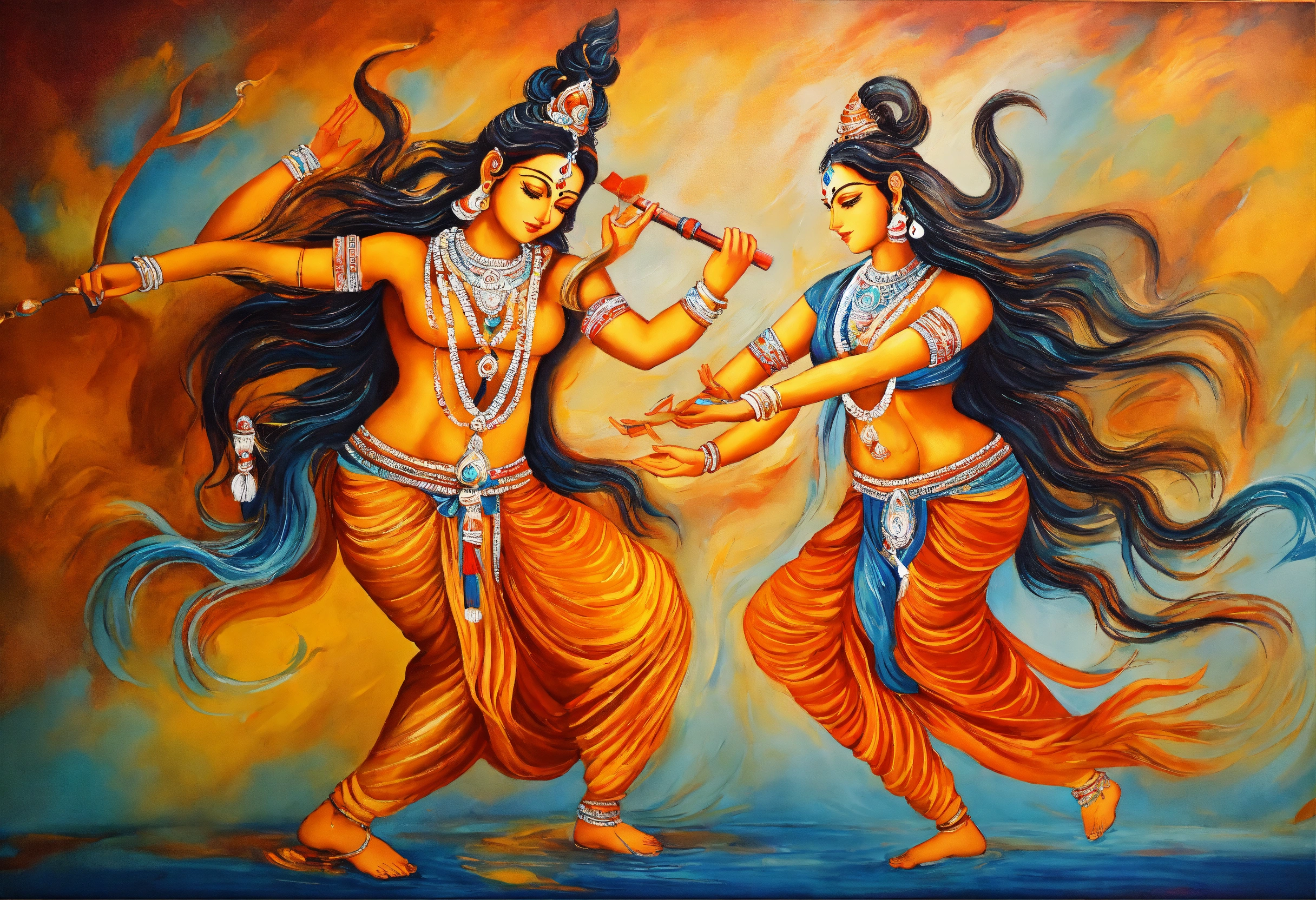 Lexica - A dynamic abstract painting depicting the dancing Hindu ...