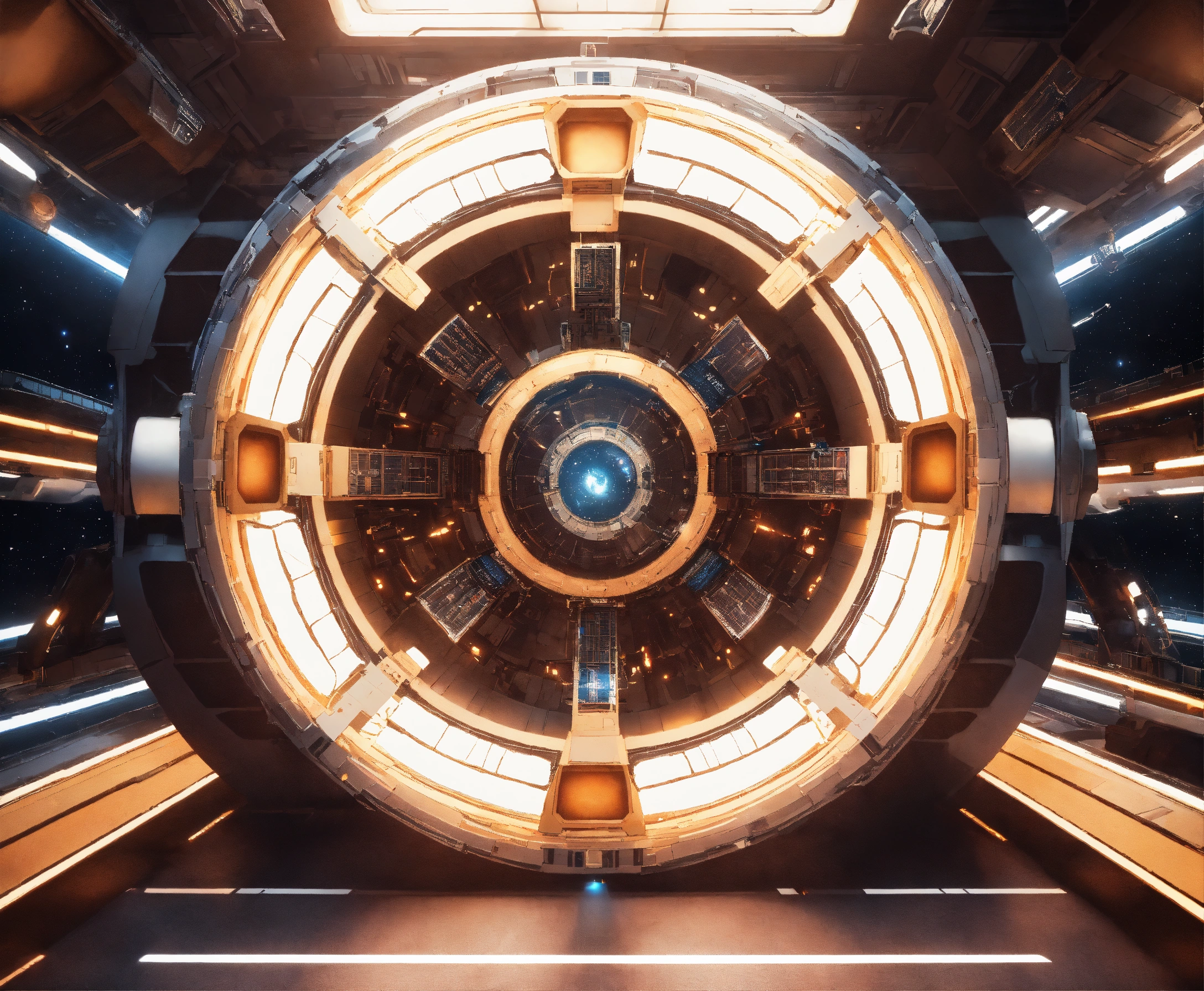 Lexica - A highly realistic photo of a futuristic space station with 10 ...