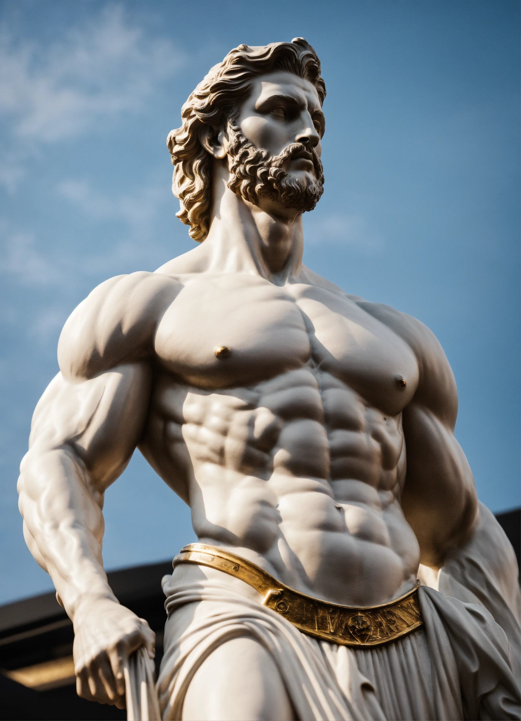 Lexica - A Statue from a muscular Greek god Statue with a wavey middel ...