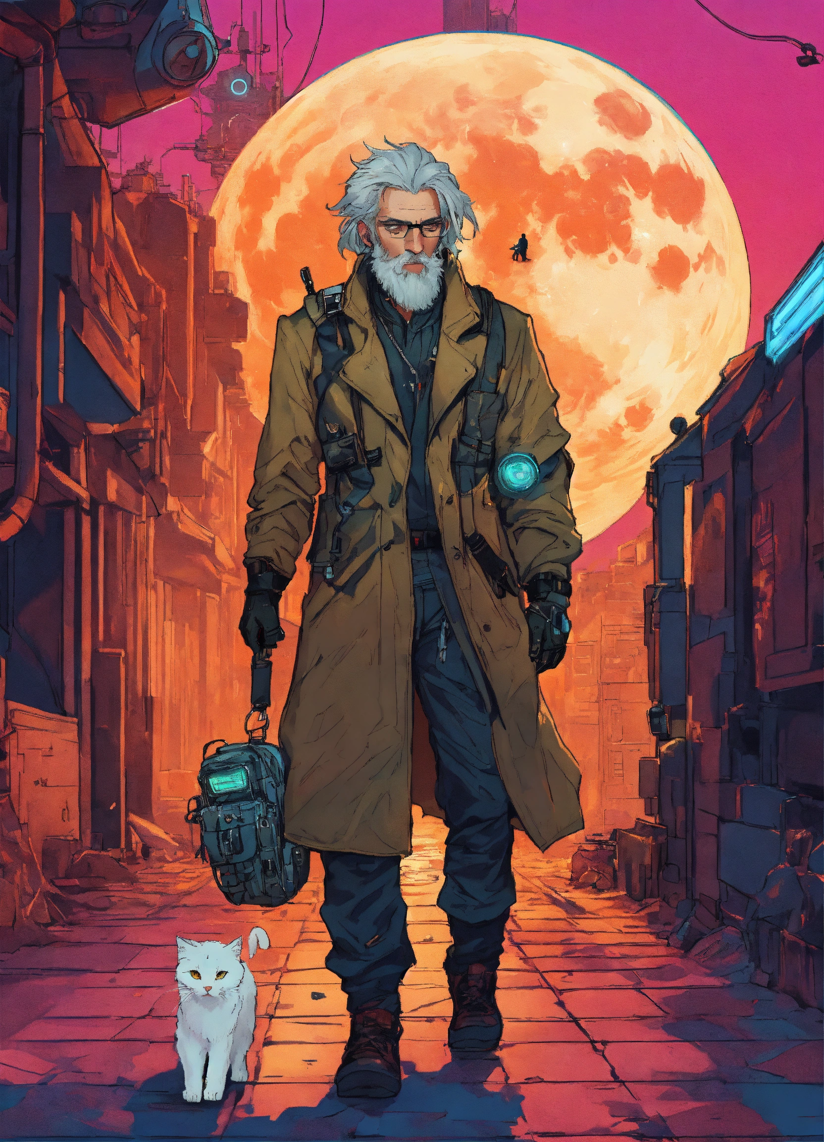 Lexica - Brutal silver haired men with cyberpunk pisyol in biopunk ...