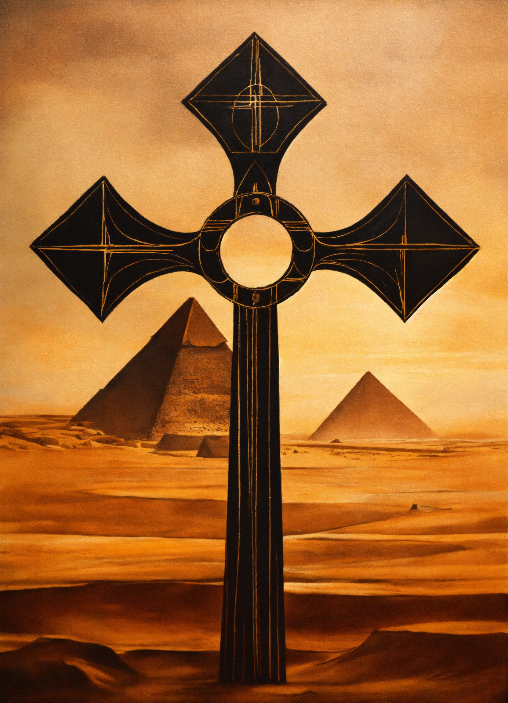 Lexica - Abstract and minimalist charcoal drawing of the Egyptian ...