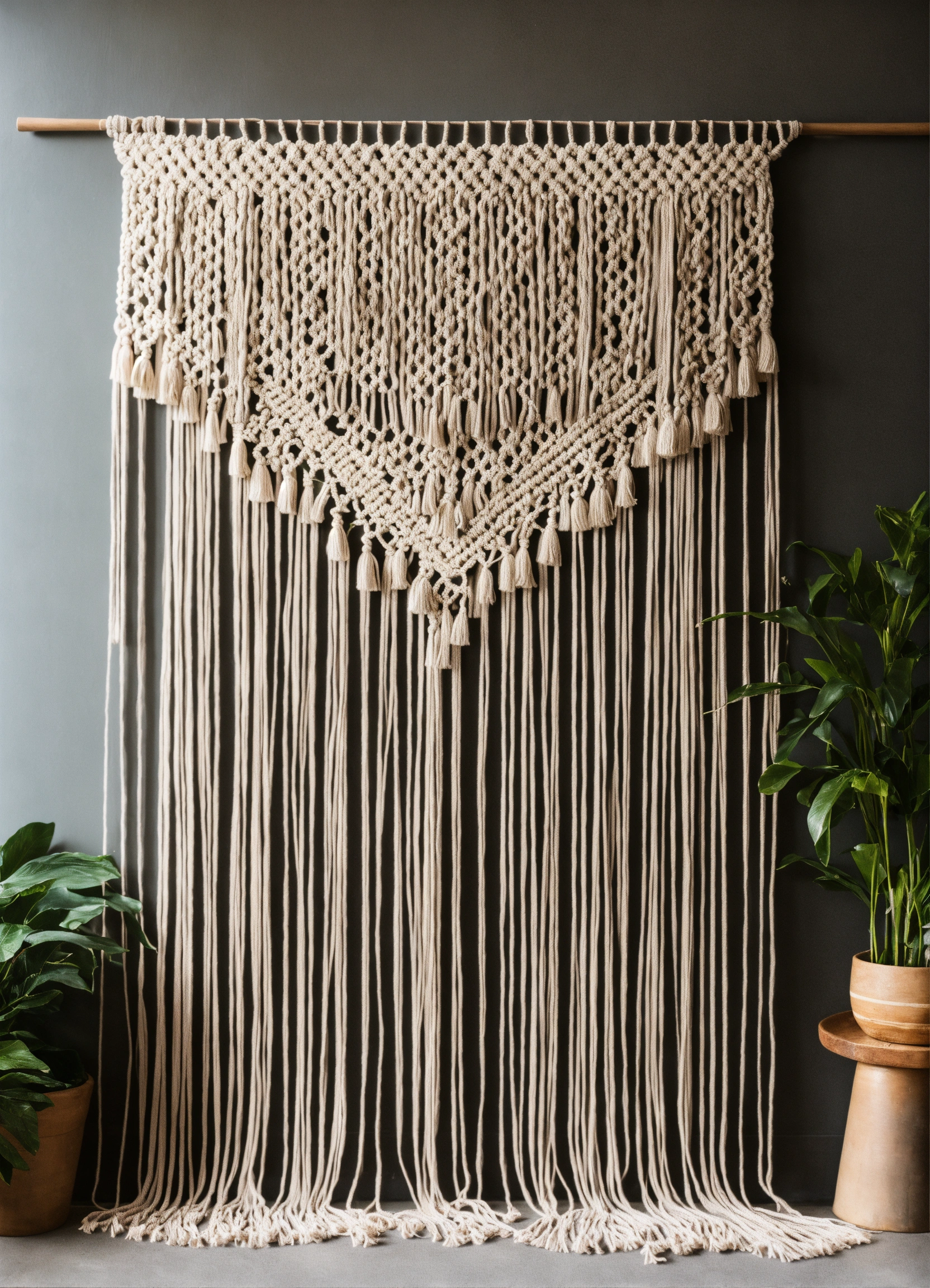 Lexica - Beautiful big macrame wall hanging, ultra hq photo,
