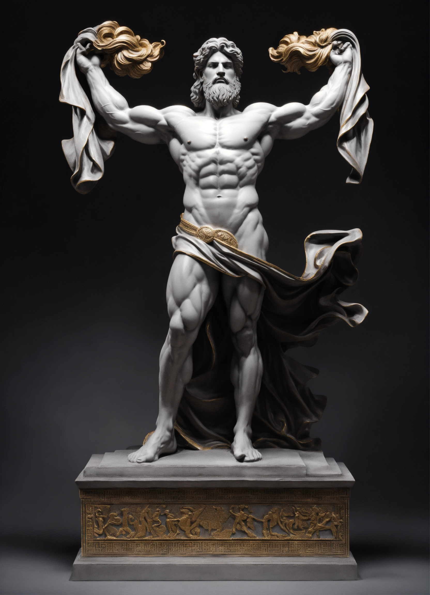 Lexica - A Statue from a muscular Greek god Statue with a wavey middel ...