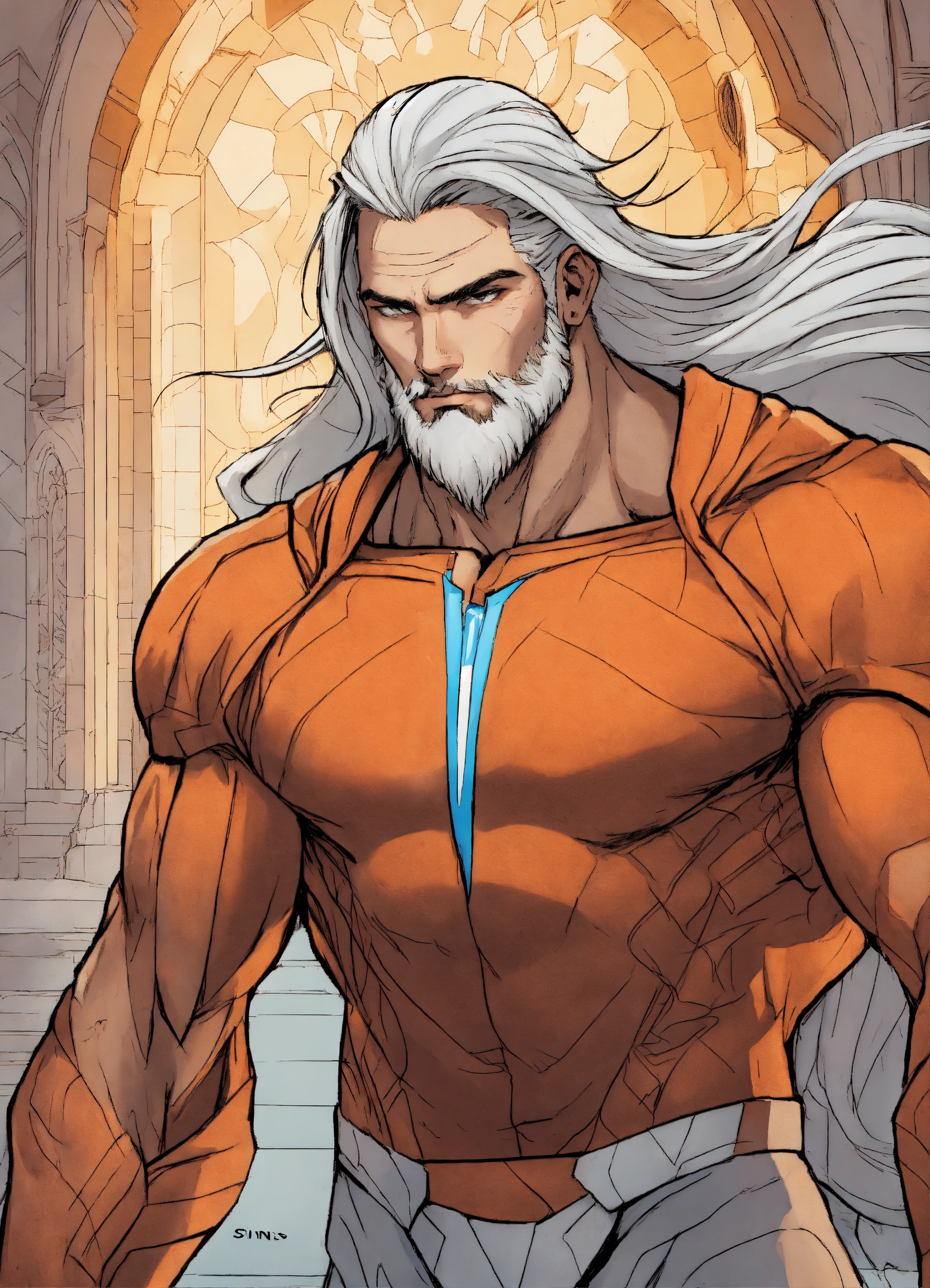 Lexica - Kronos con el pelo largo y blanco , sin barba y Delgado . Comic