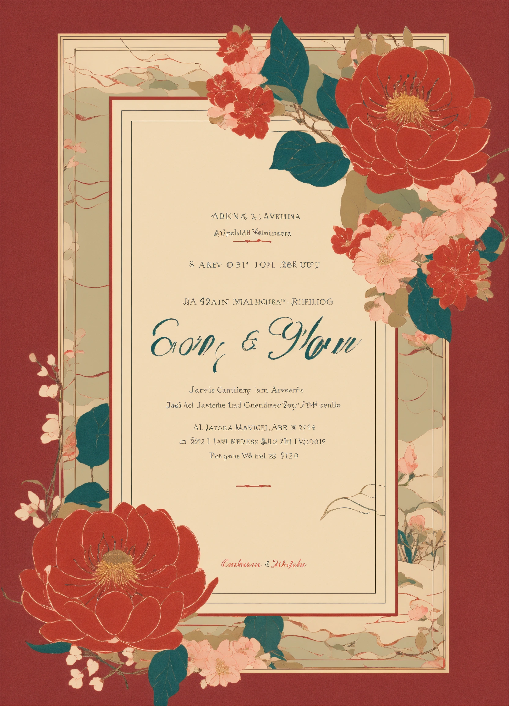 Lexica - An antique, Japanese culture inspired wedding invitation