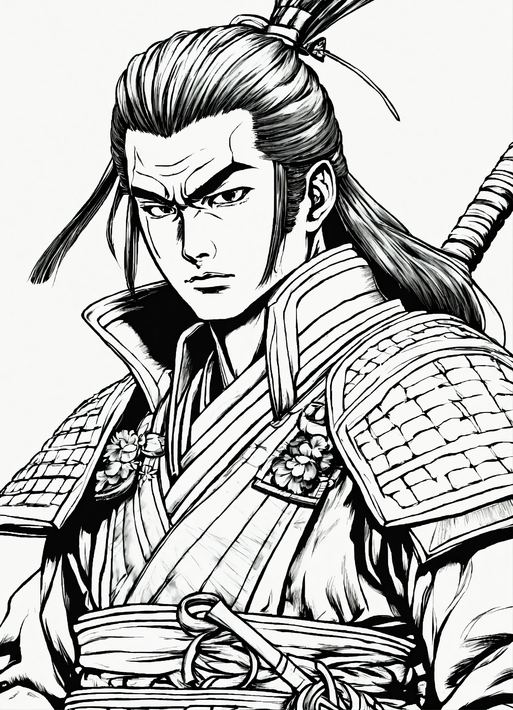 Lexica - Generate a portrait of a samurai , 4K resolution, anime line ...