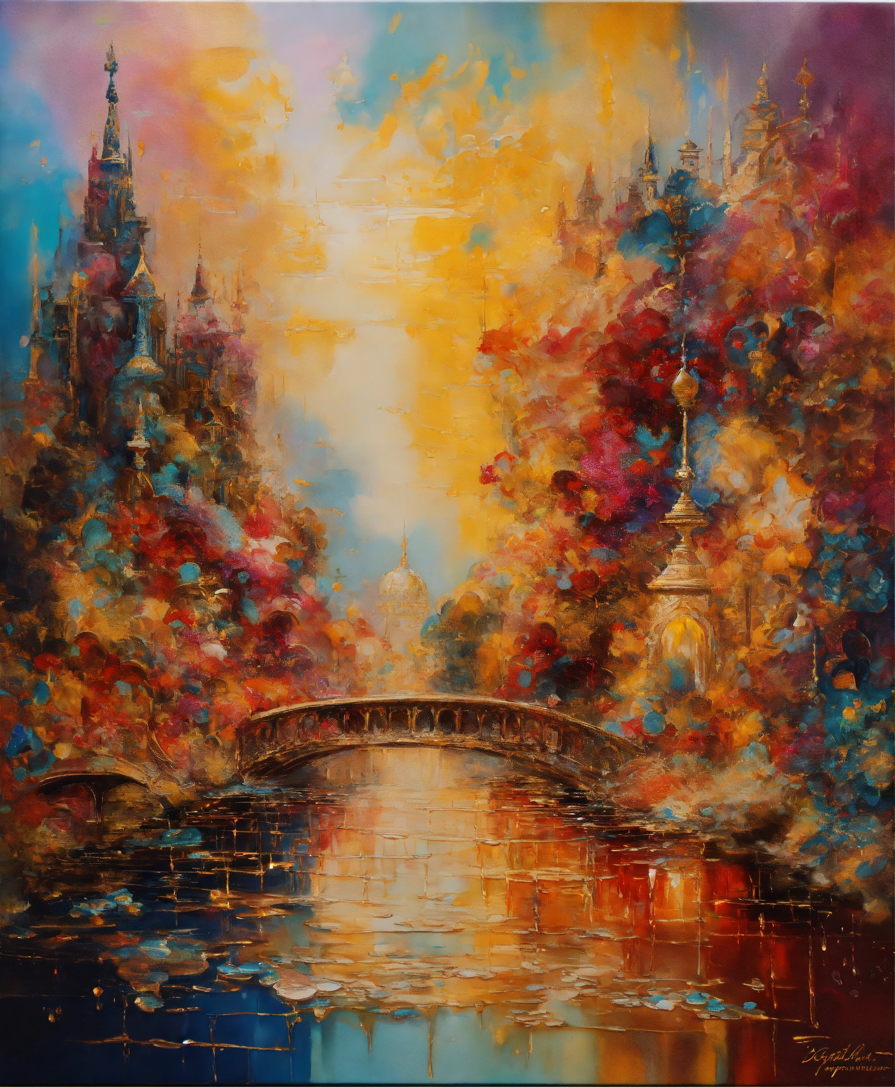 Lexica - Colorful abstract painting oil and water complex complicated ...