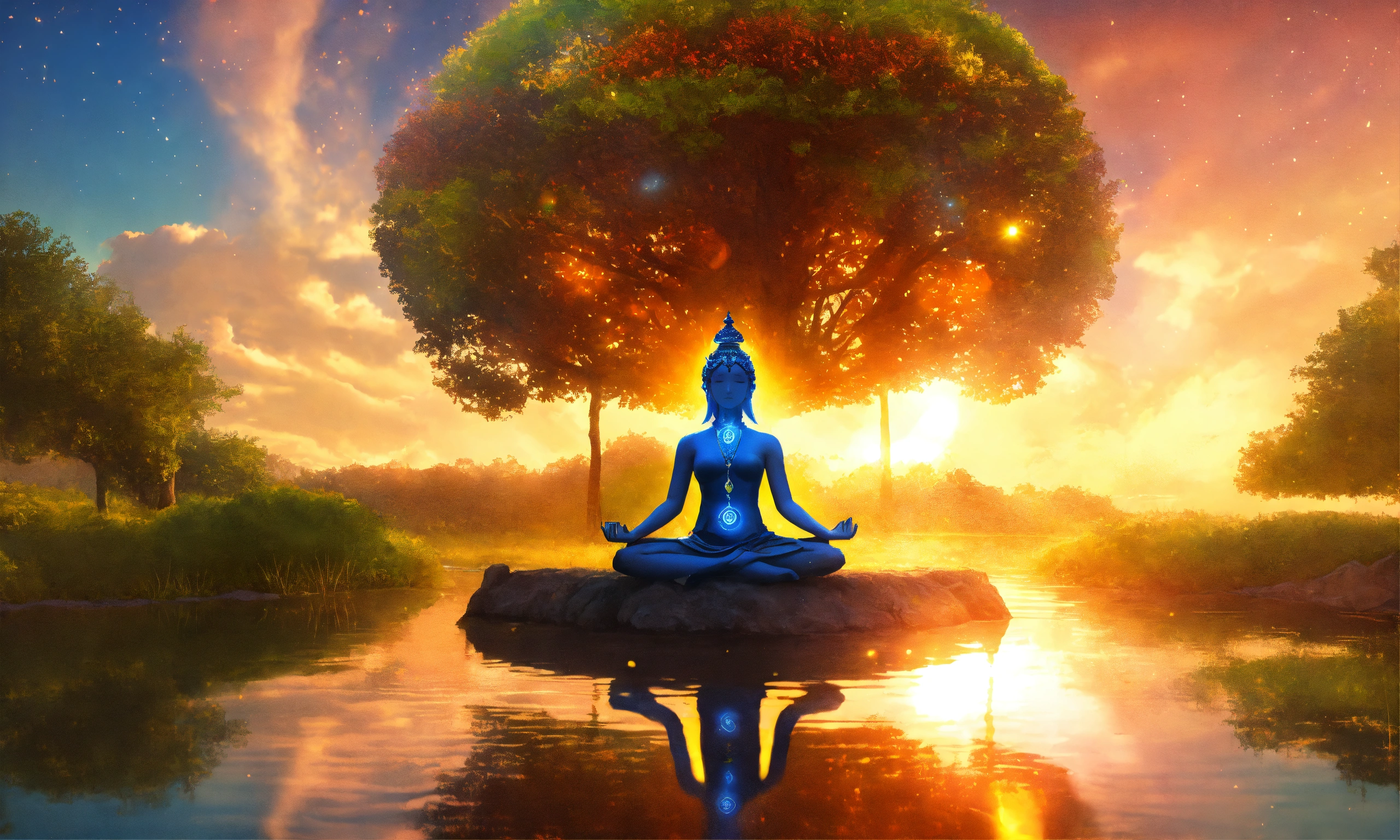 Lexica - God or goddess meditating with chakra wheels in the proper ...