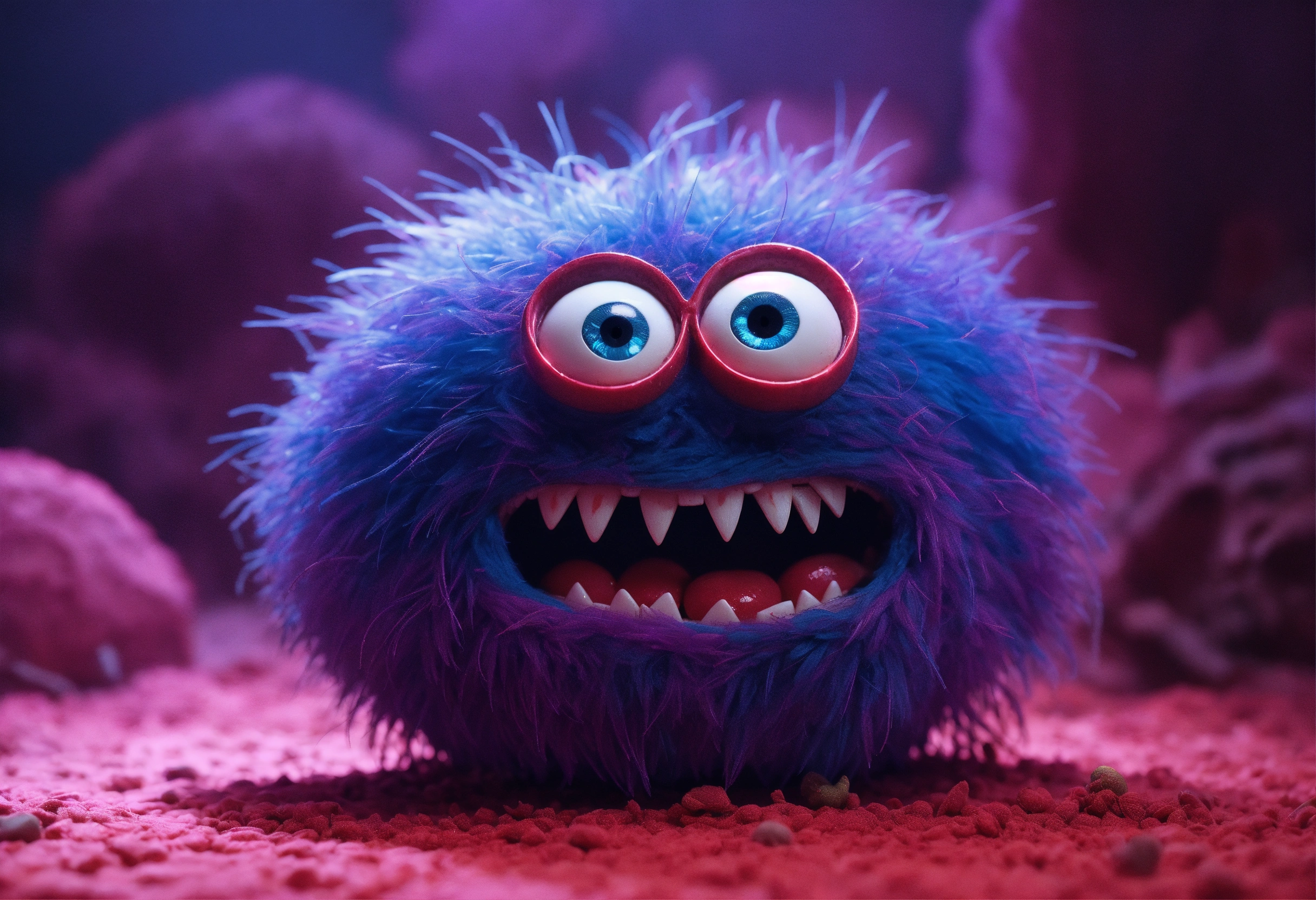 Lexica - CGI! scary red germ monster character. Highly detailed. Scary ...