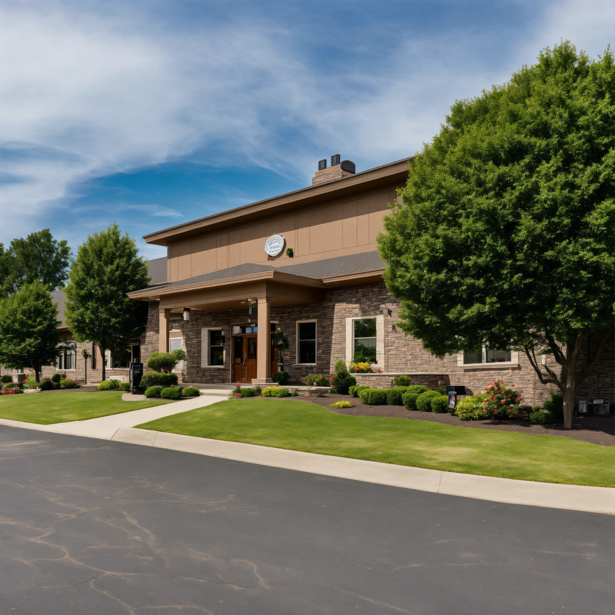 Lexica - A photo of a funeral home. The home is a large building with a ...
