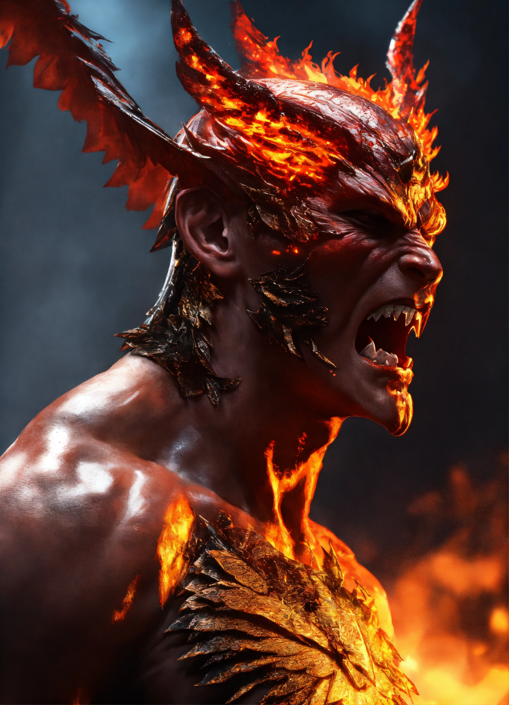 Lexica - Yevgeny prigozhin of wagner as demon with fangs and wings and ...