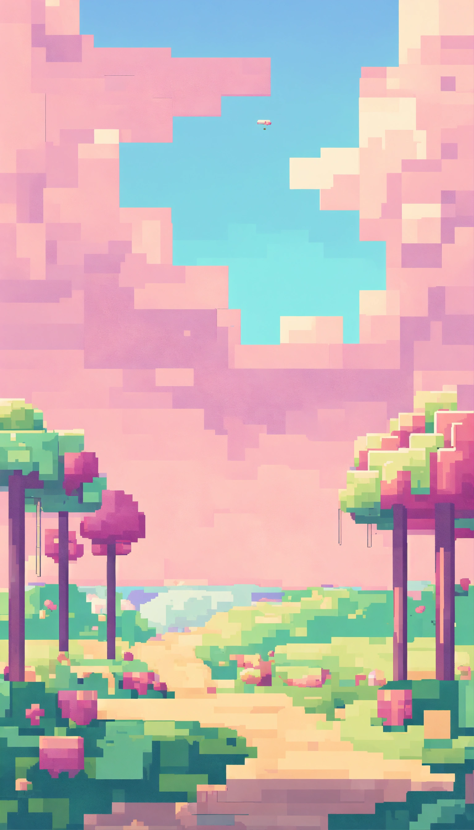 Lexica - Flat empty pastel overhead candy themed pixel sprite landscape