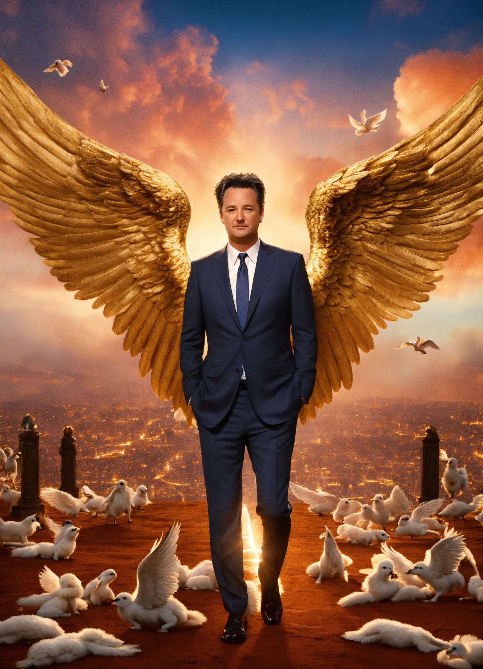 Lexica - Matthew Perry in heaven with angels 8k