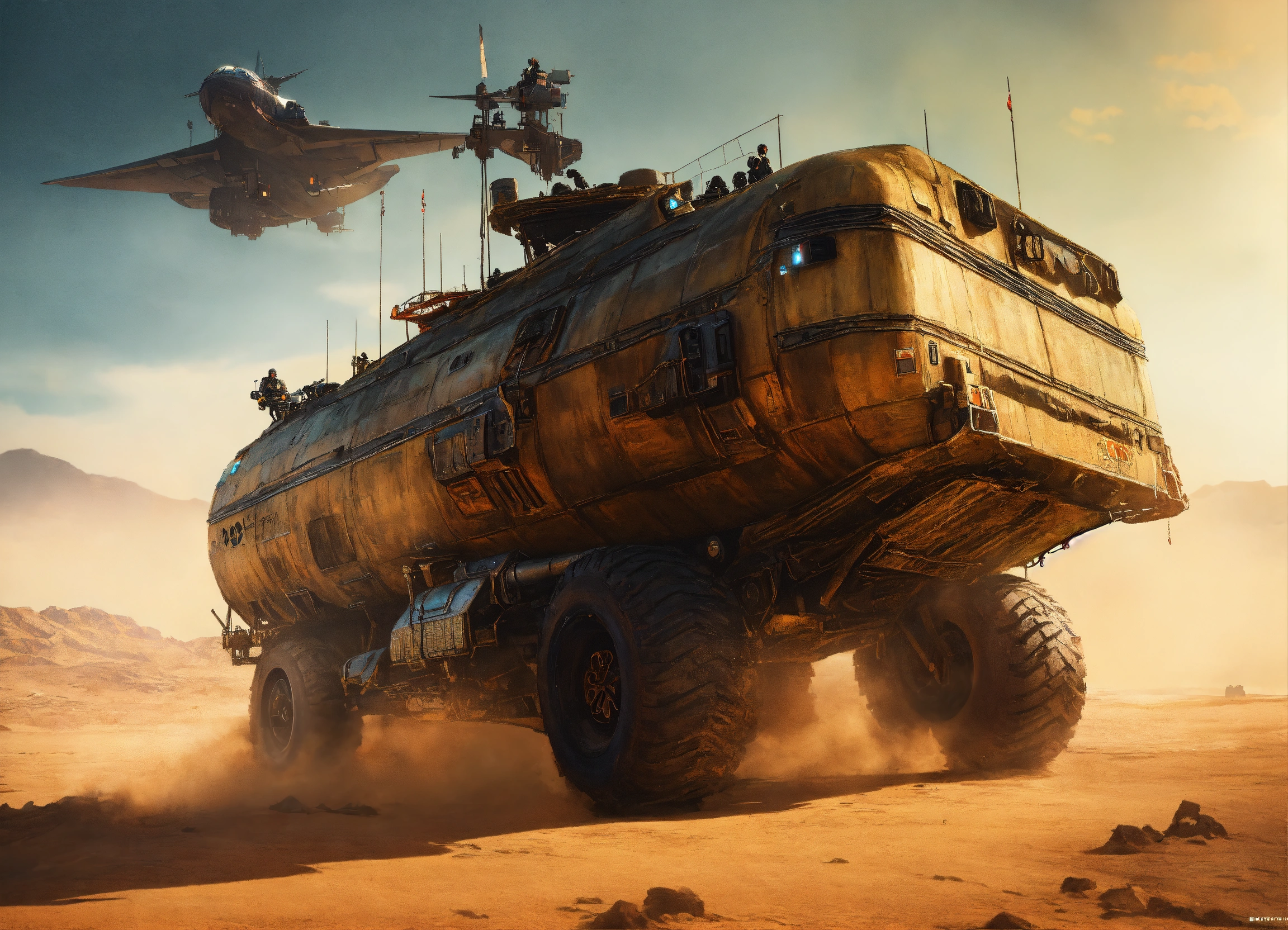 Lexica - Mad Max vehicles and special forces driving onto massive ...
