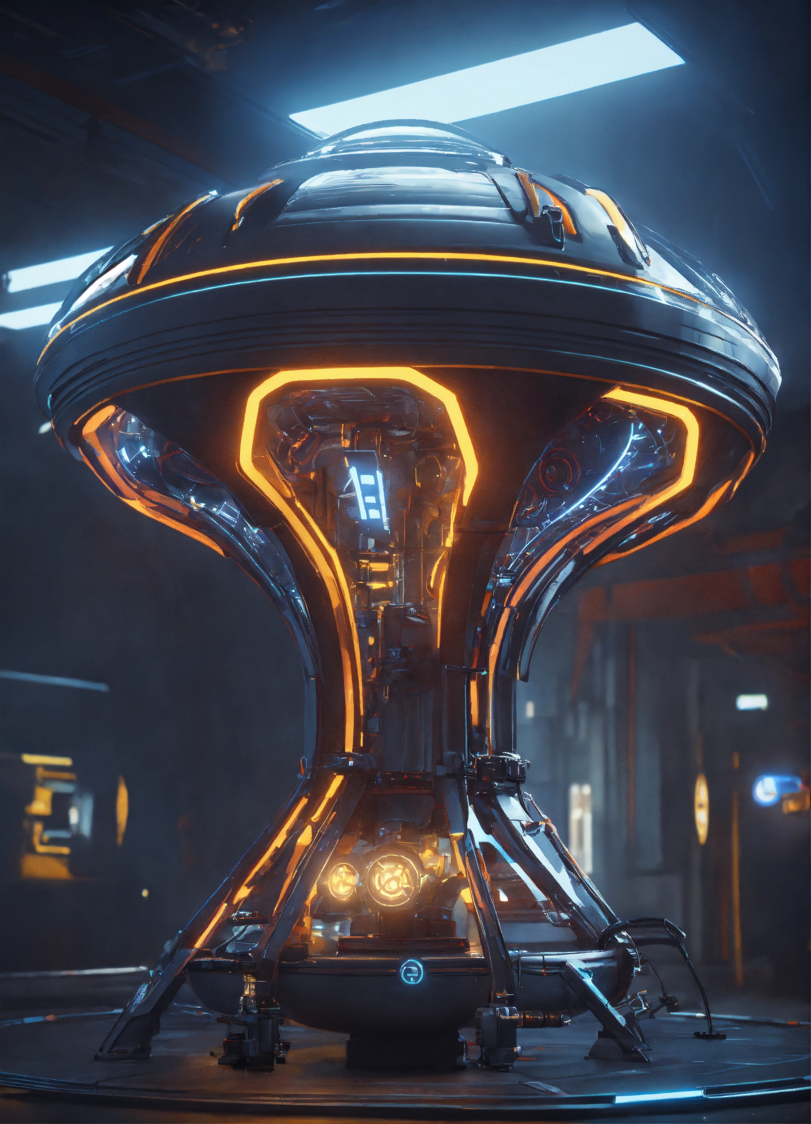 Lexica - Mechanic futuristic funnel with 4 separated nodes, cute, 8k ...