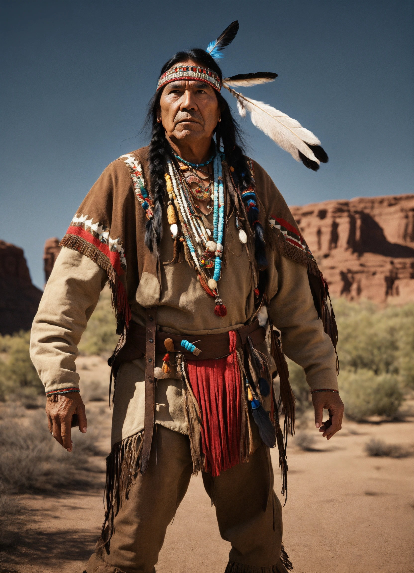 Lexica - Native american National Park man scare expressive no shadow ...
