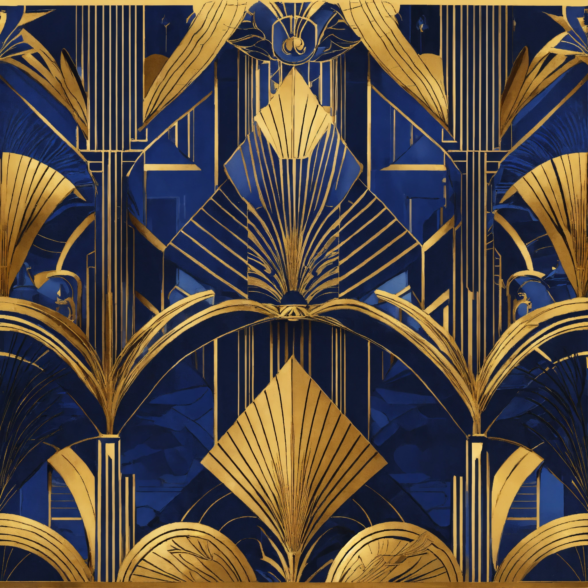 Lexica - Art deco graphics blue gold