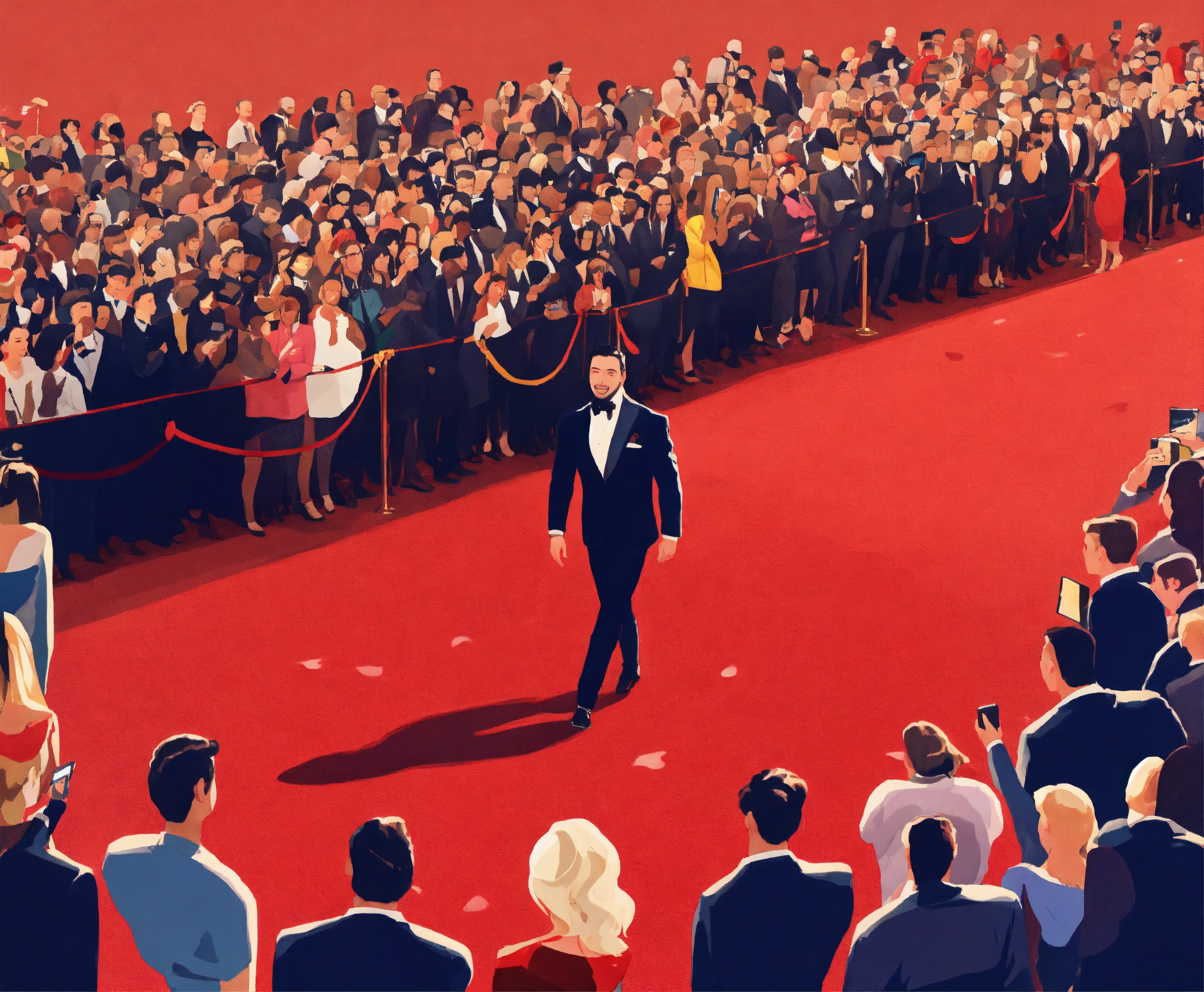 Lexica - Generate an image of a famous celebrity walking on a red ...