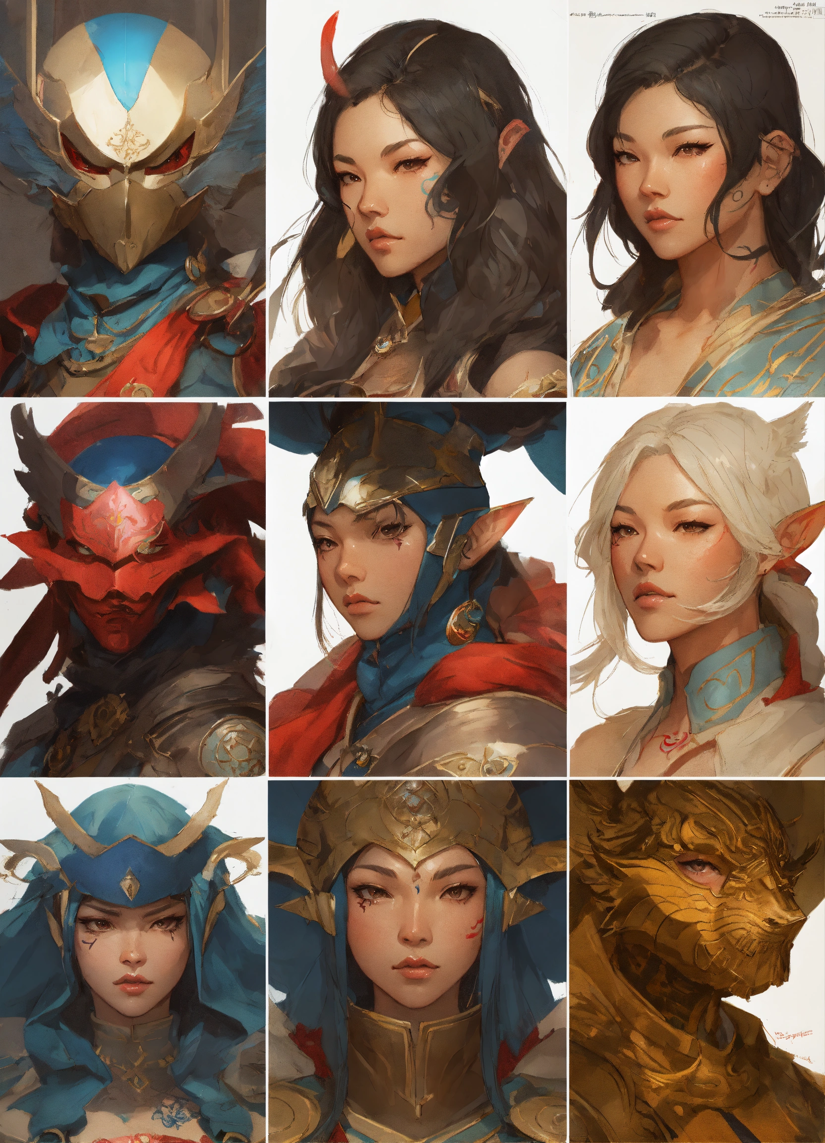 Lexica - Scary mask, tattoo woman warrior, character sheet, character ...