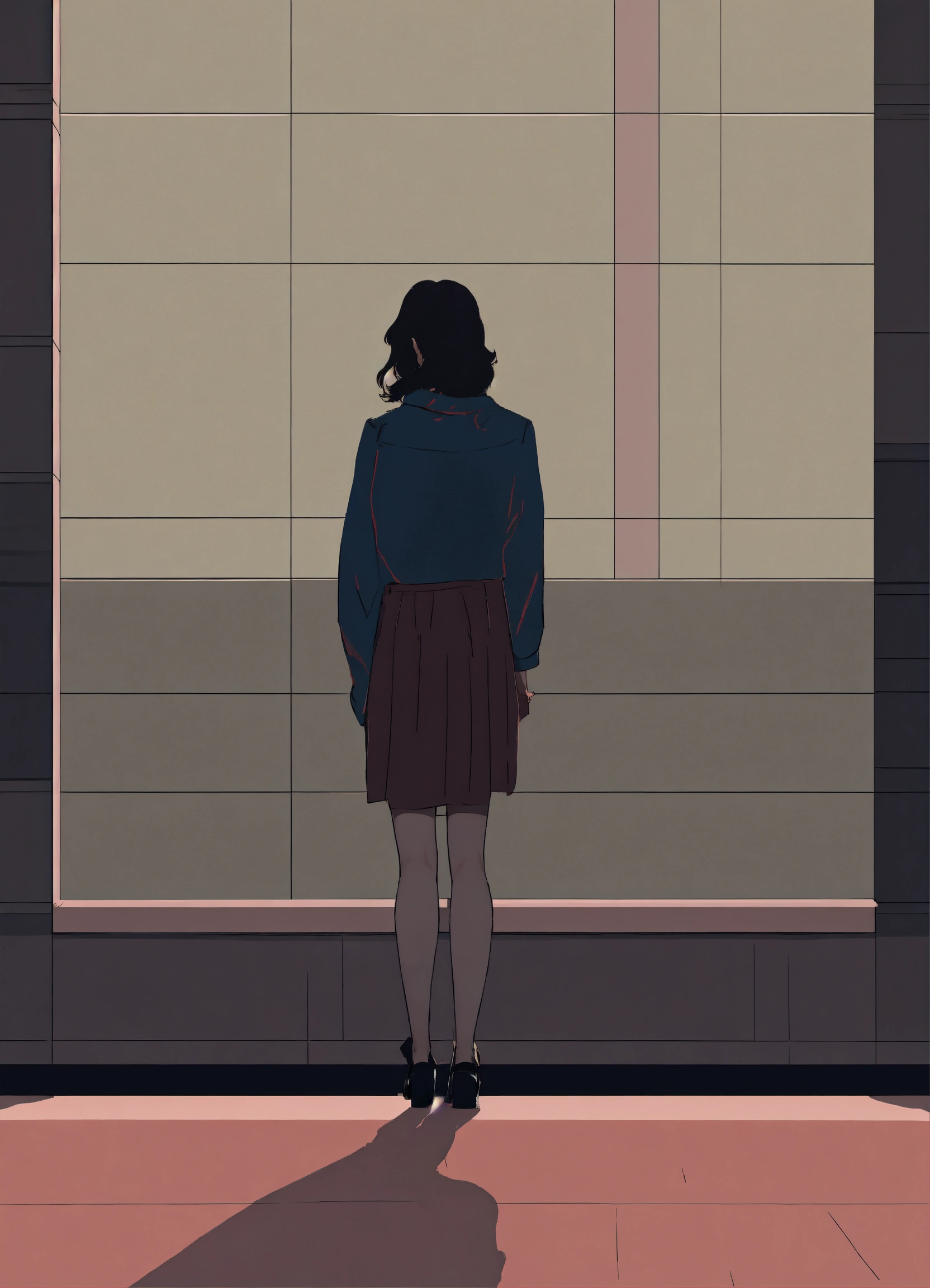 Lexica - Illustration, woman, guilty, lonely, shadow, grey