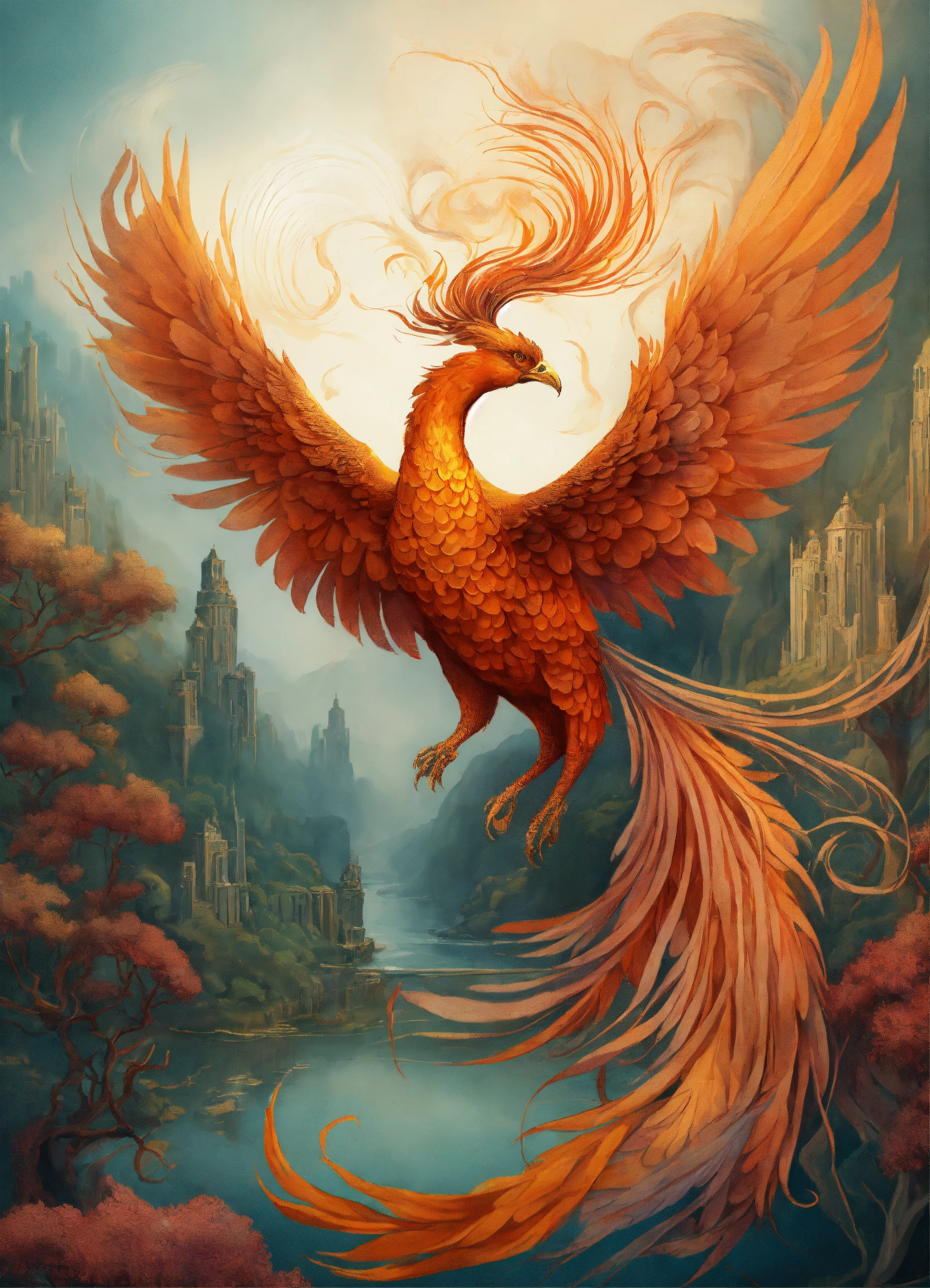 Lexica - Serene drawing, serene muted colors, european mythology style ...