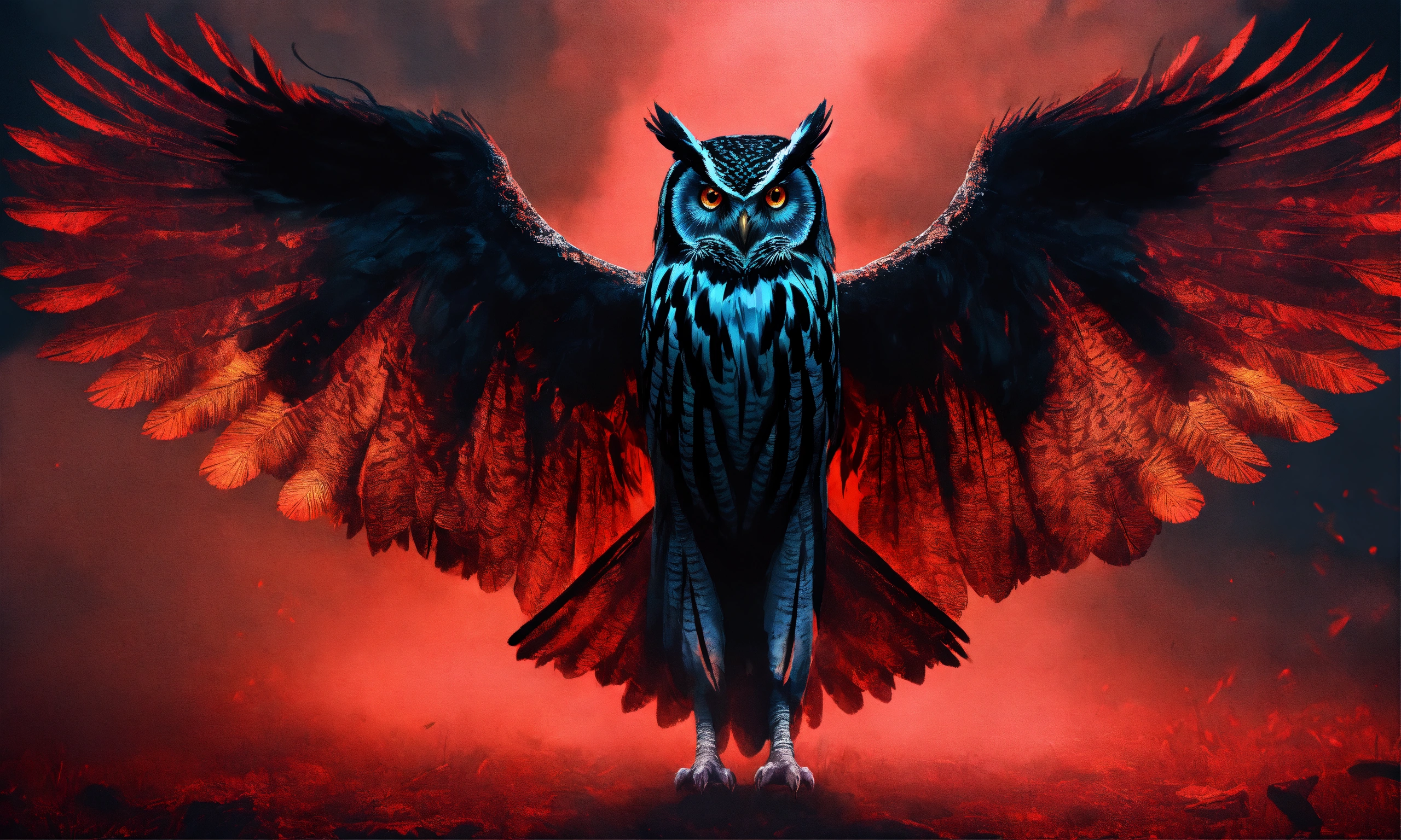 Lexica - Evil ferocious extraterrestrial predator owl in a lot of fog ...