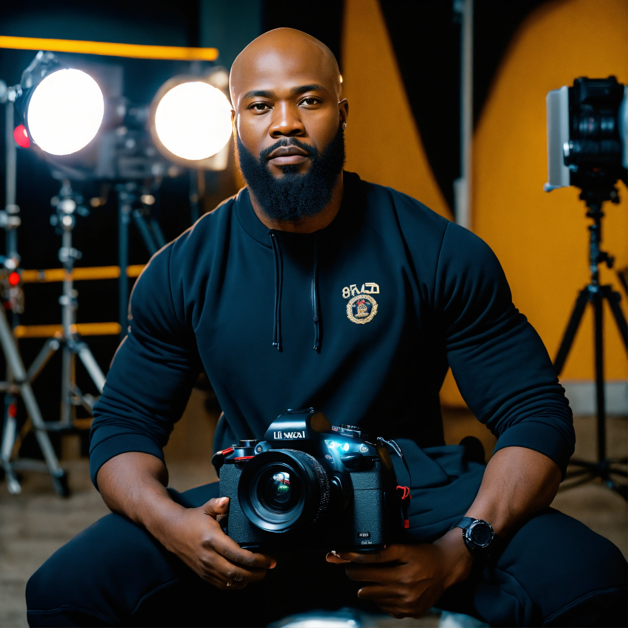 Lexica - Bald held Igbo Nigerian handsome man with beard wearing a ...