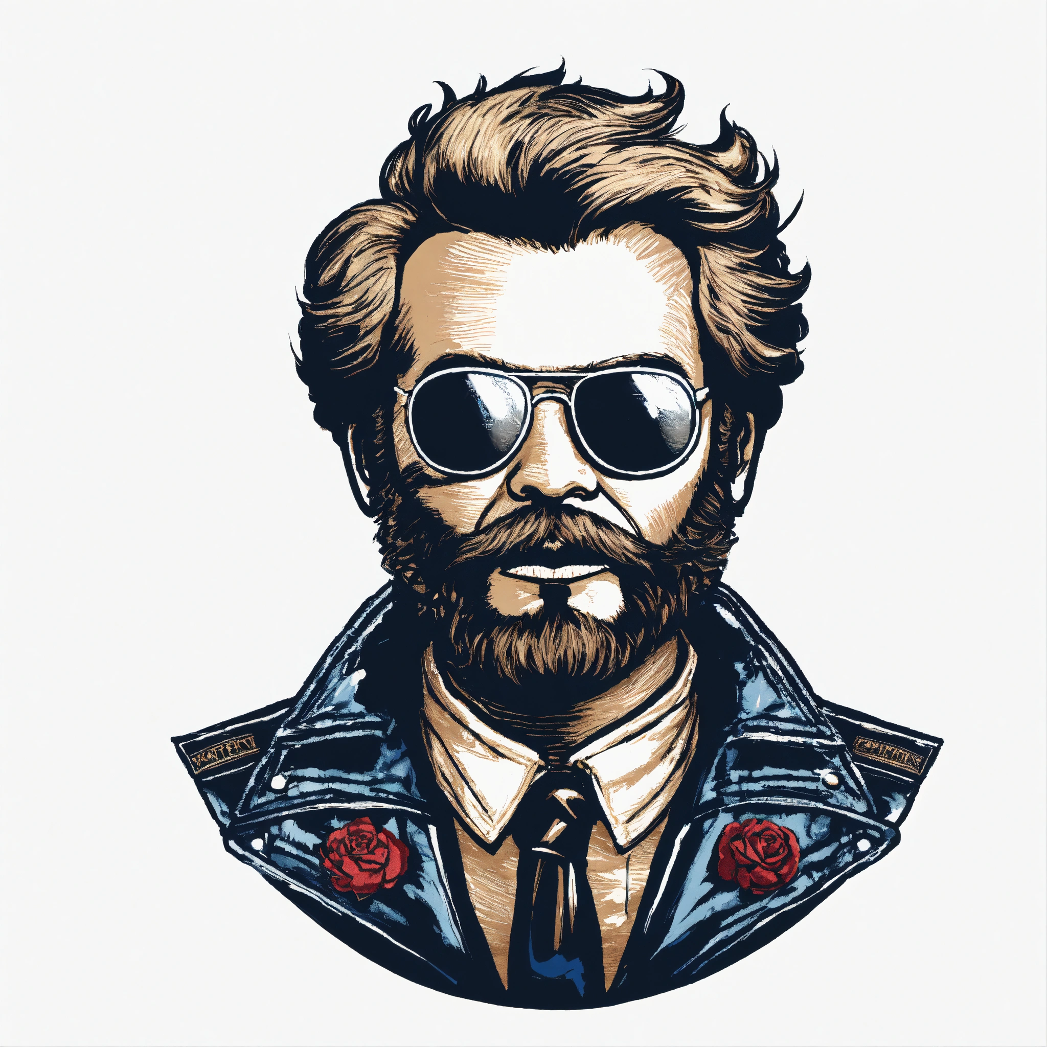 Lexica - Illustration of a cool Karl Marx in a rocker avatar, donning ...