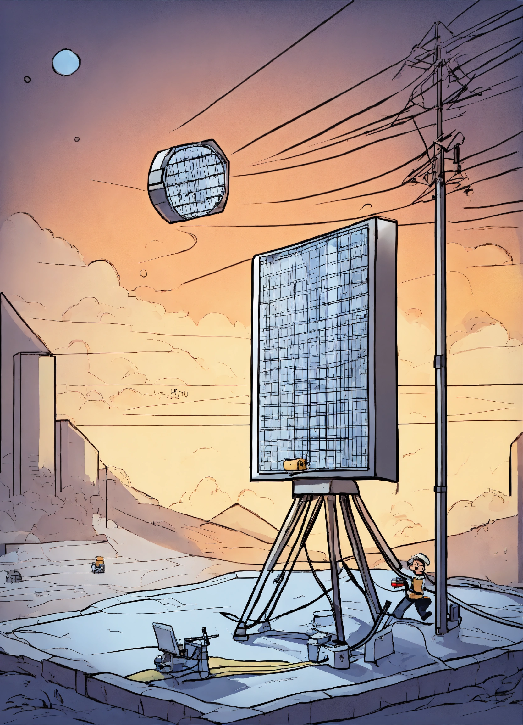 Lexica - Promotion for a silicon wafer. Hand-drawn cartoon.
