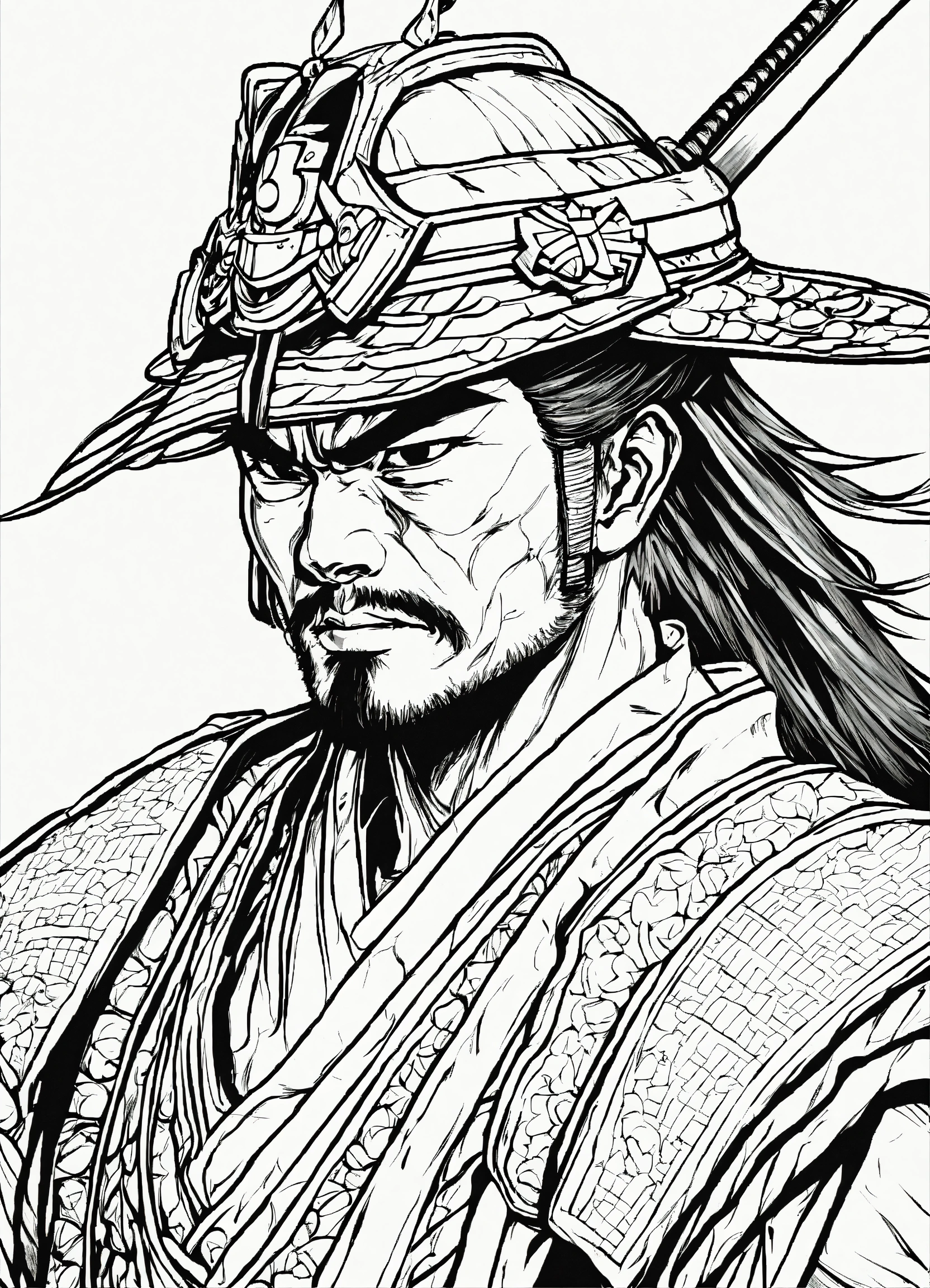 Lexica - Generate a portrait of a samurai , 4K resolution, anime line ...