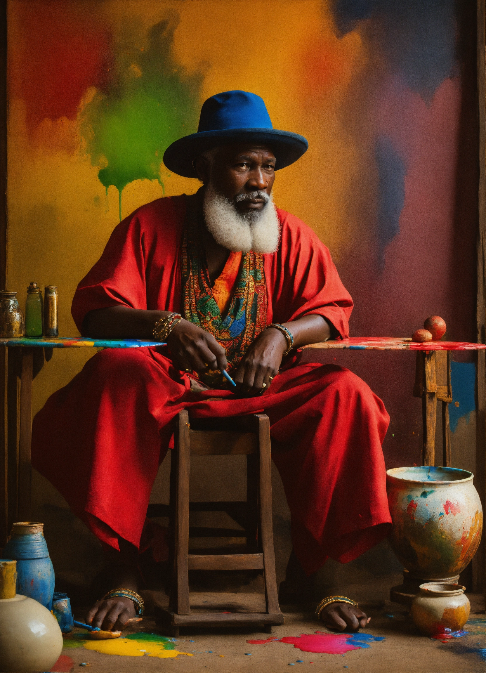 Lexica - African sculptor,African sculptor, a man carving wood,Surreal ...