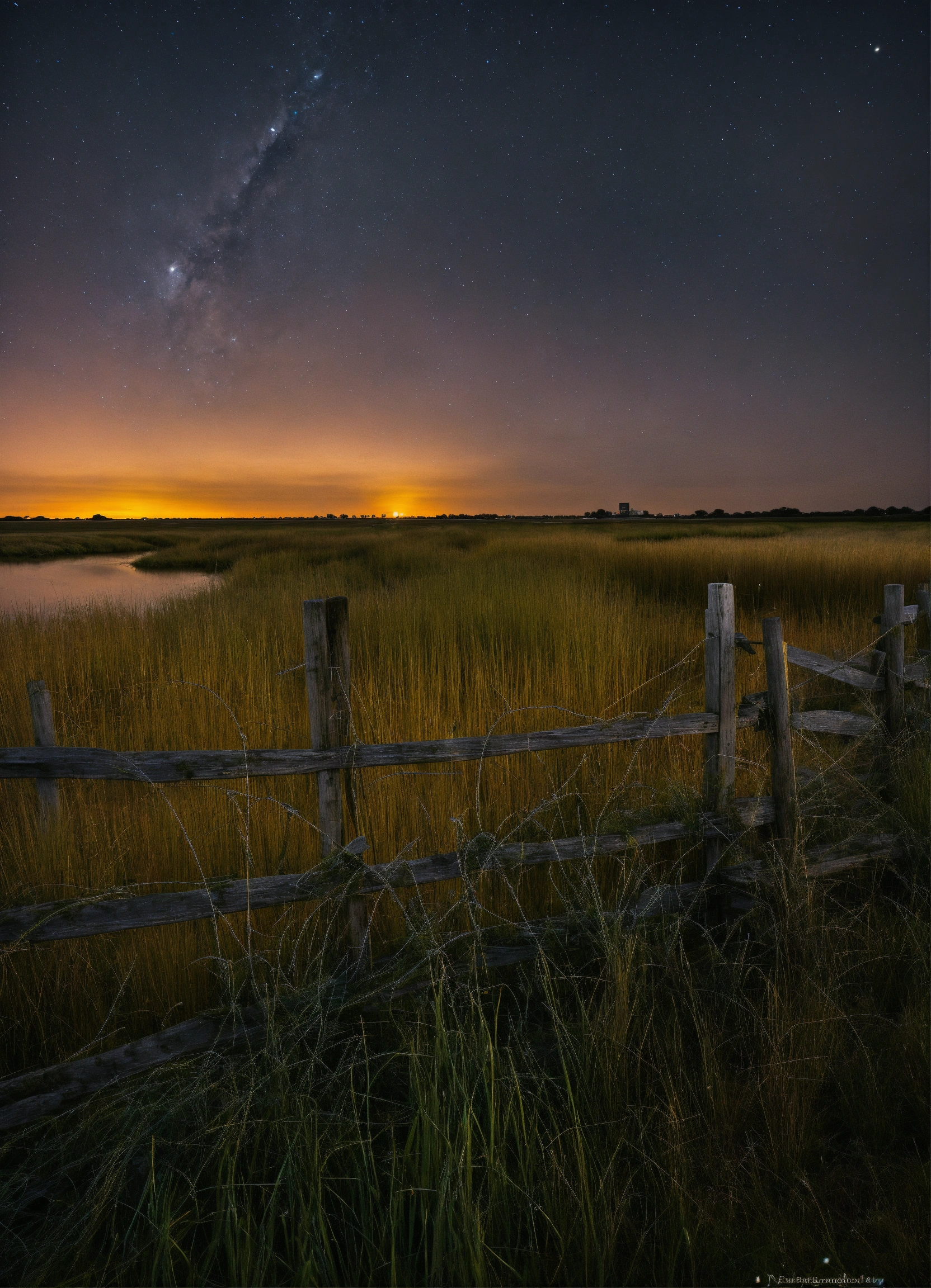 Lexica - Norfolk salt marshes, night, rickety old fence