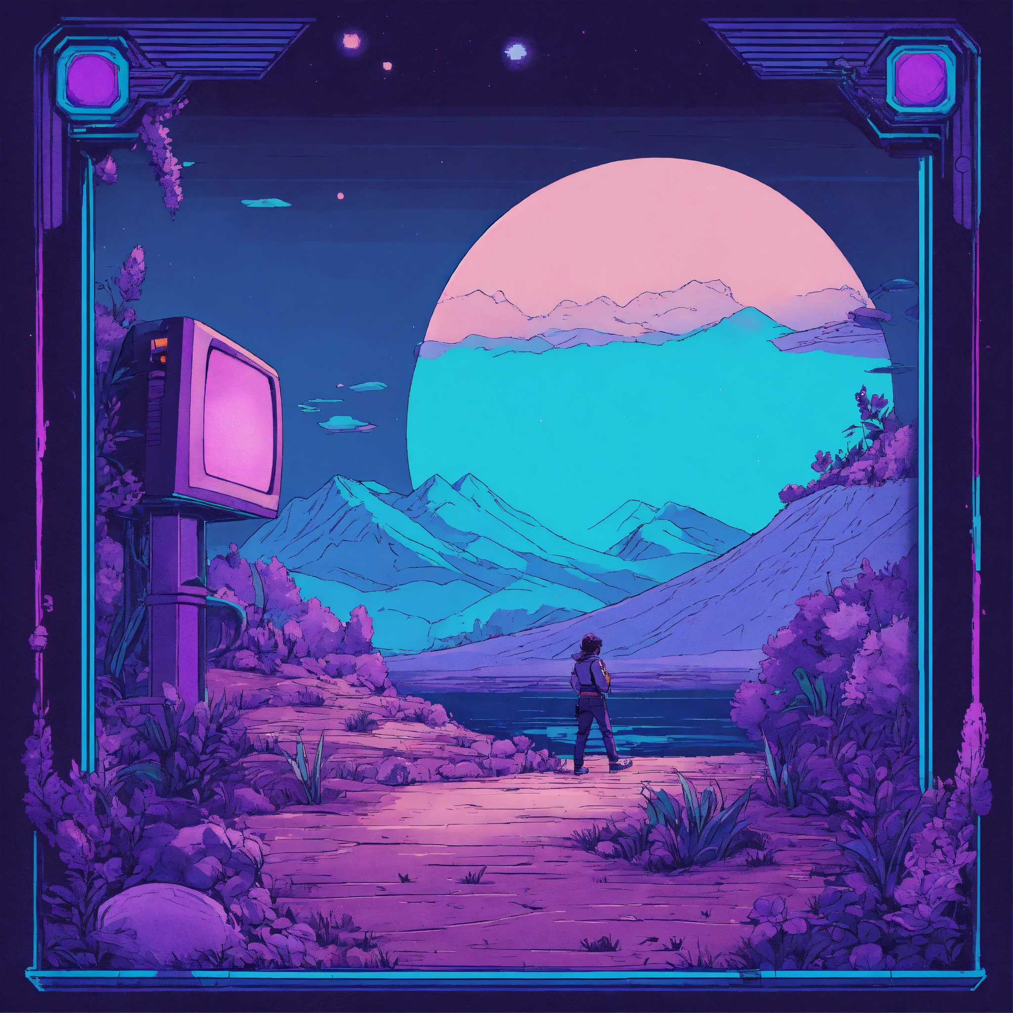 Lexica - Original video game album art, 8k, retro, hand drawn, no text ...