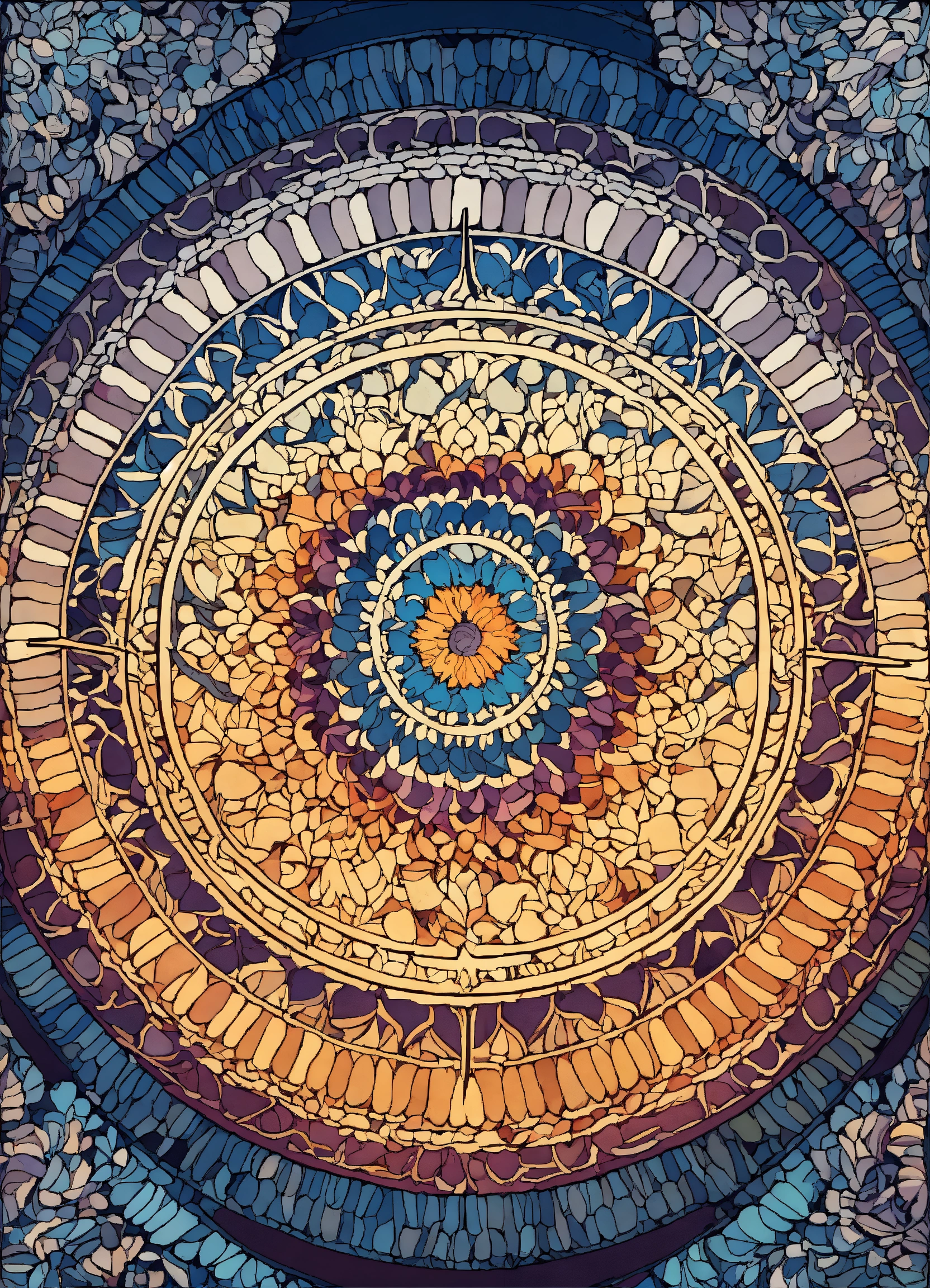 Lexica - Mandala, three tones, vector art. Heavy detail. a close up ...