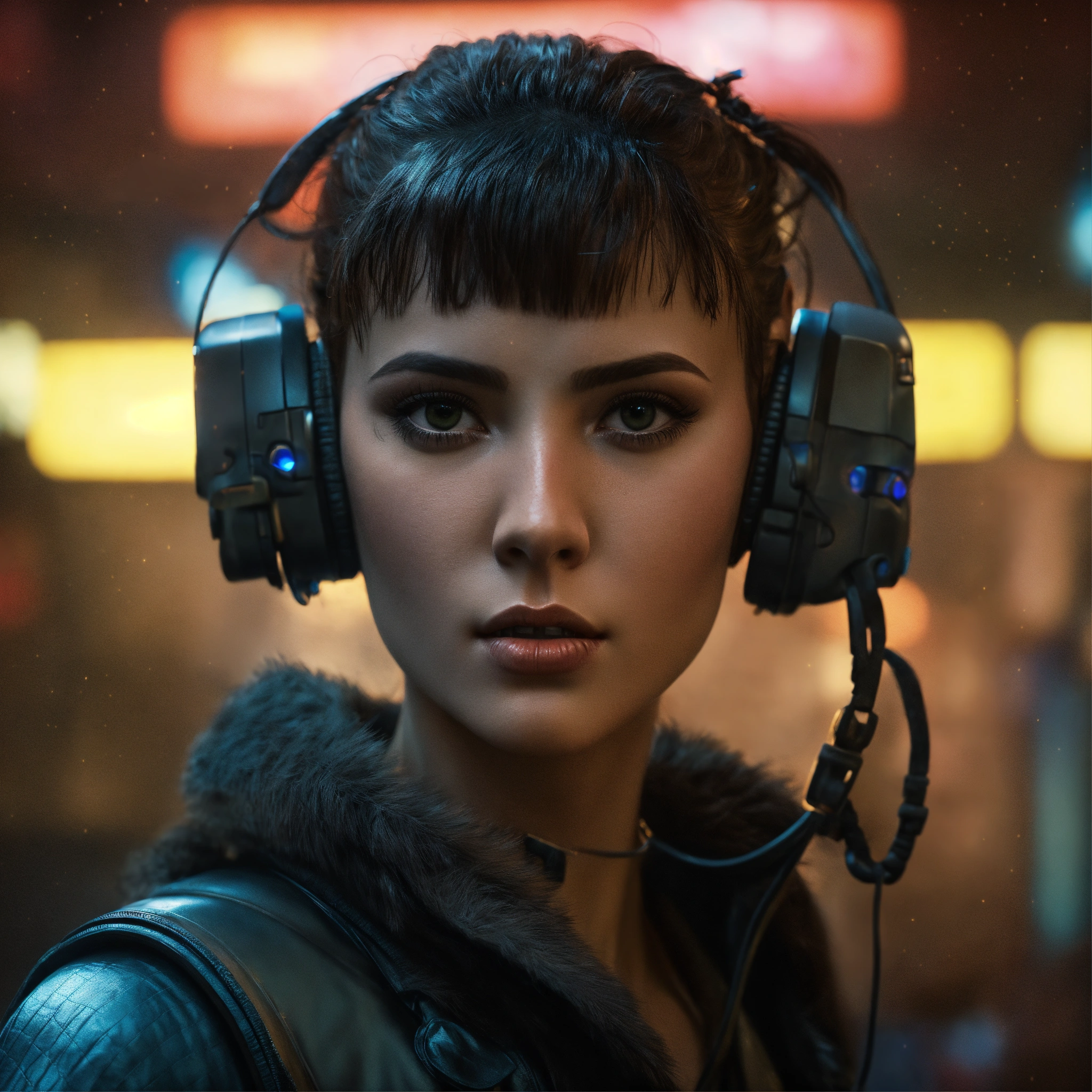 Lexica - A frontal, realistic, female avatar of Blade Runner