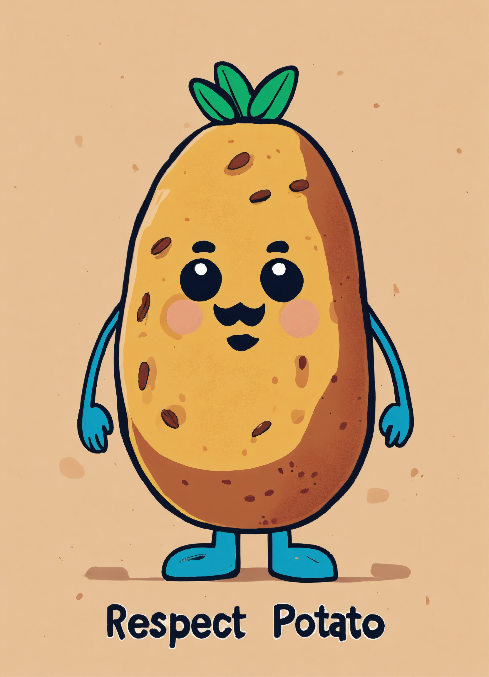 Lexica - A simple abstract cute dad potato standing upright with text ...