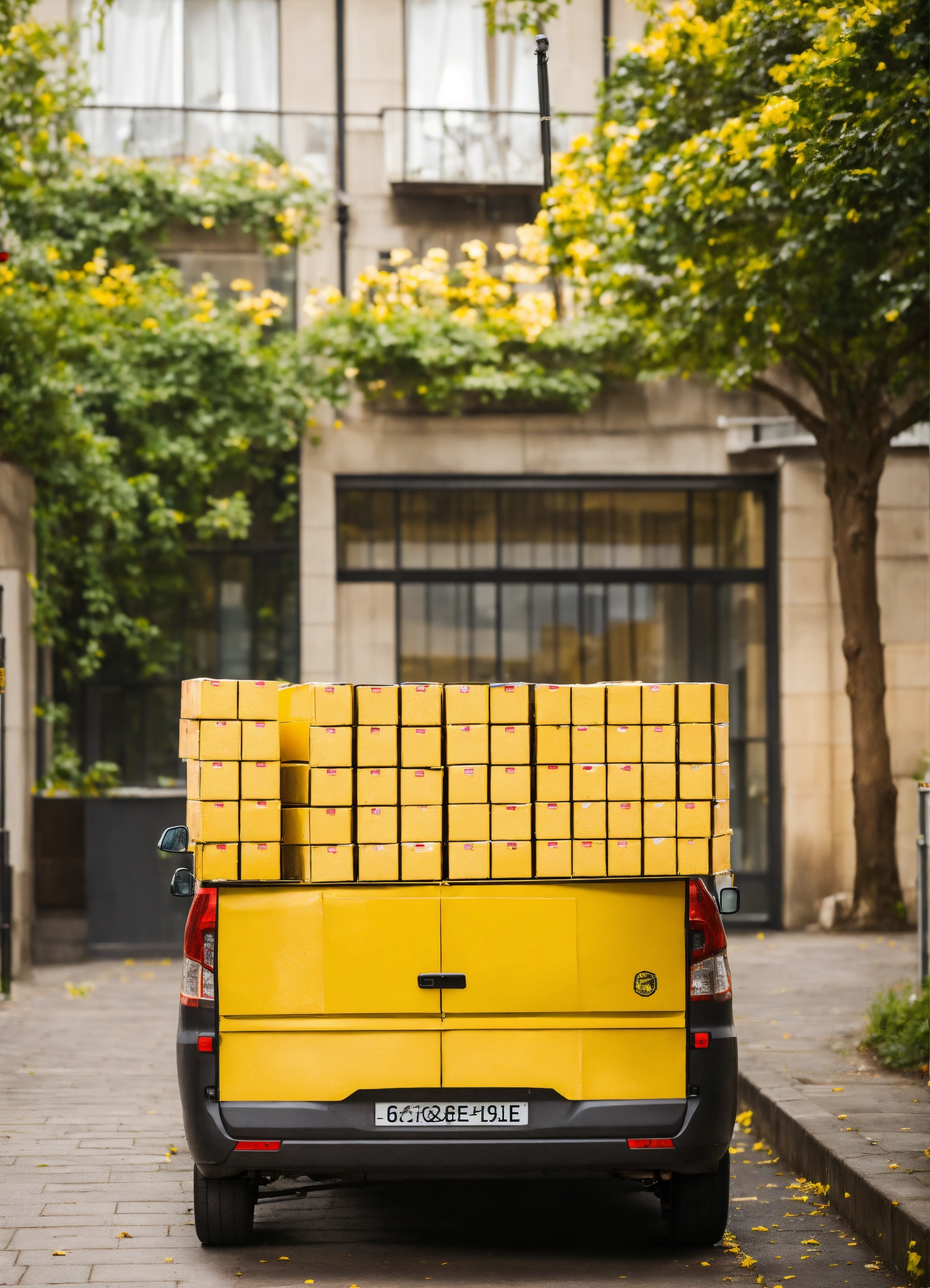 Lexica - Parcel delivery vehicle with just yellow parcels inside