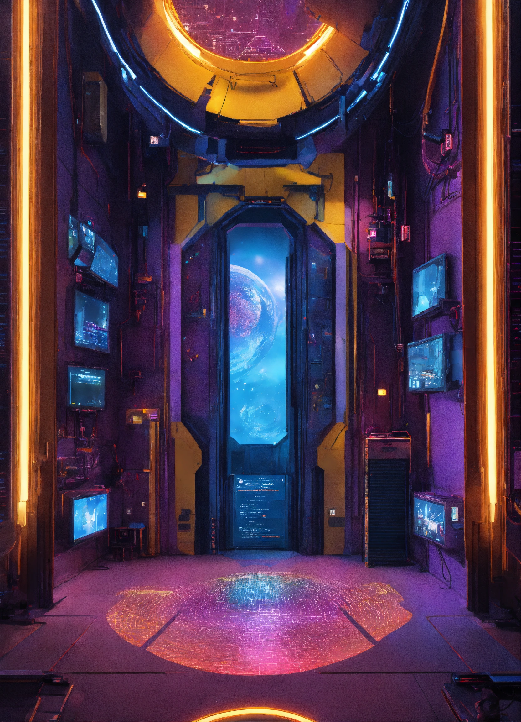 Lexica - Cyber portal in the background