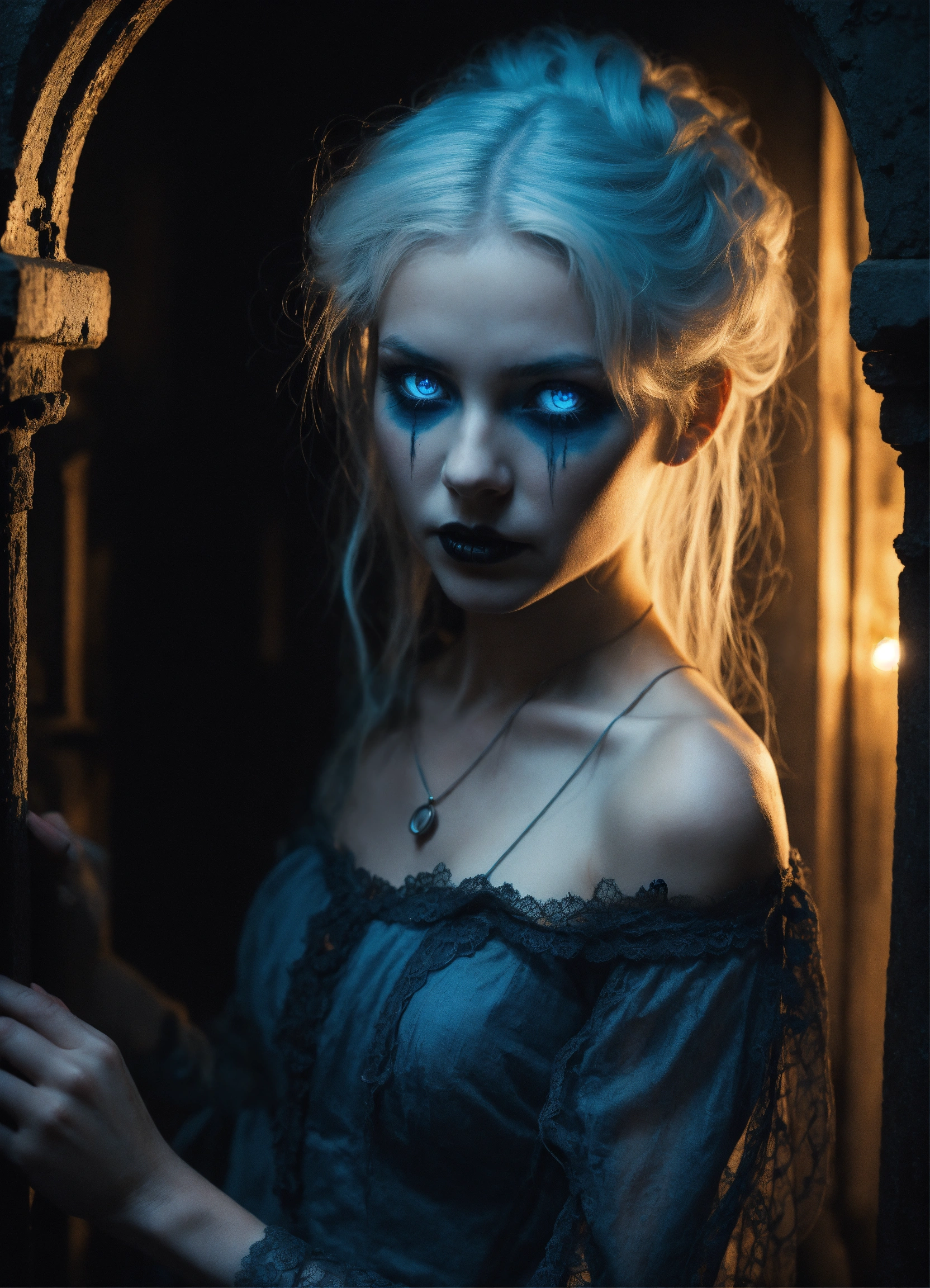 Lexica - Body portrait, twelve year old childish female goth ...