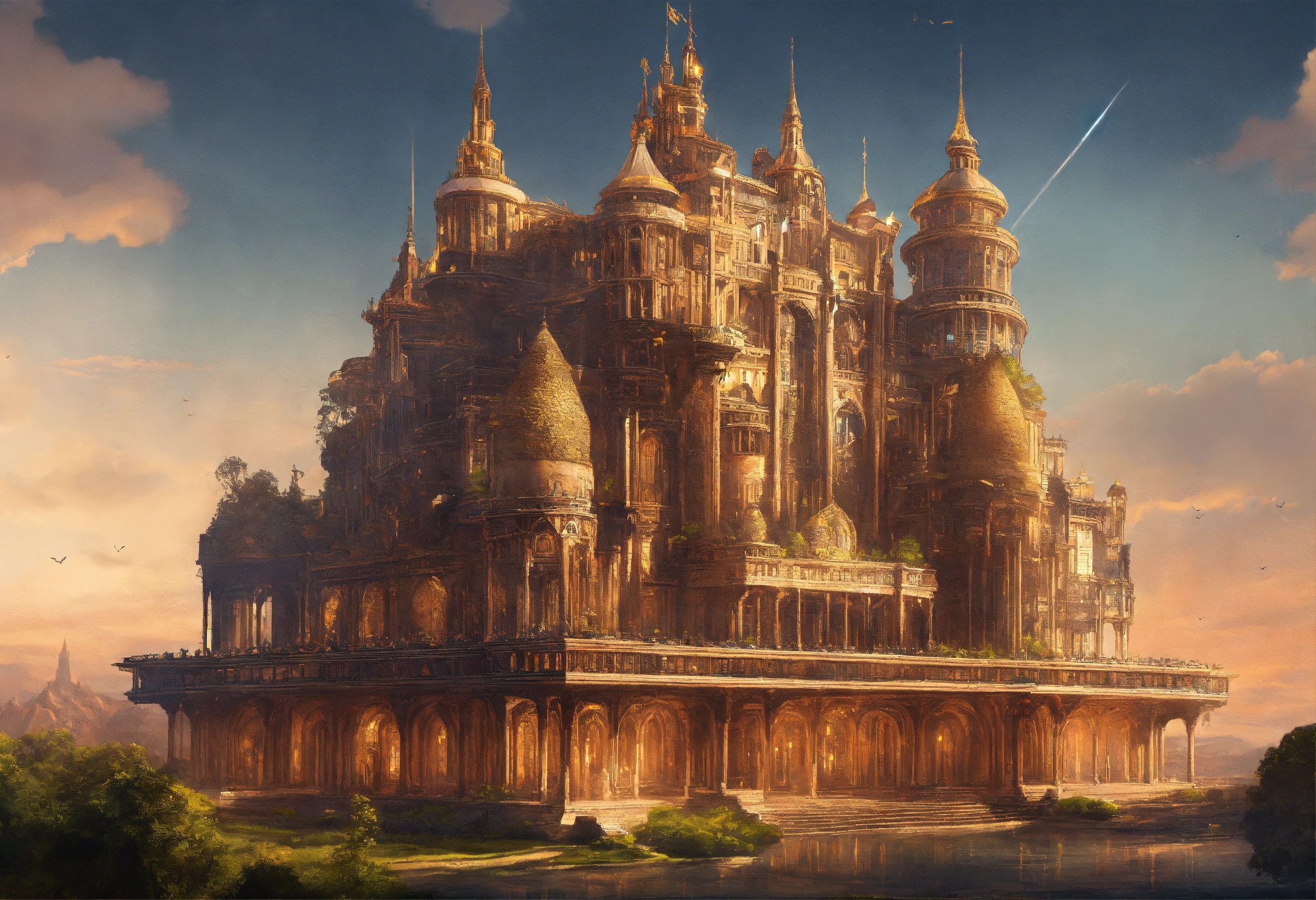 Lexica - Epic futuristic gigantic palace inspired by medival castles ...