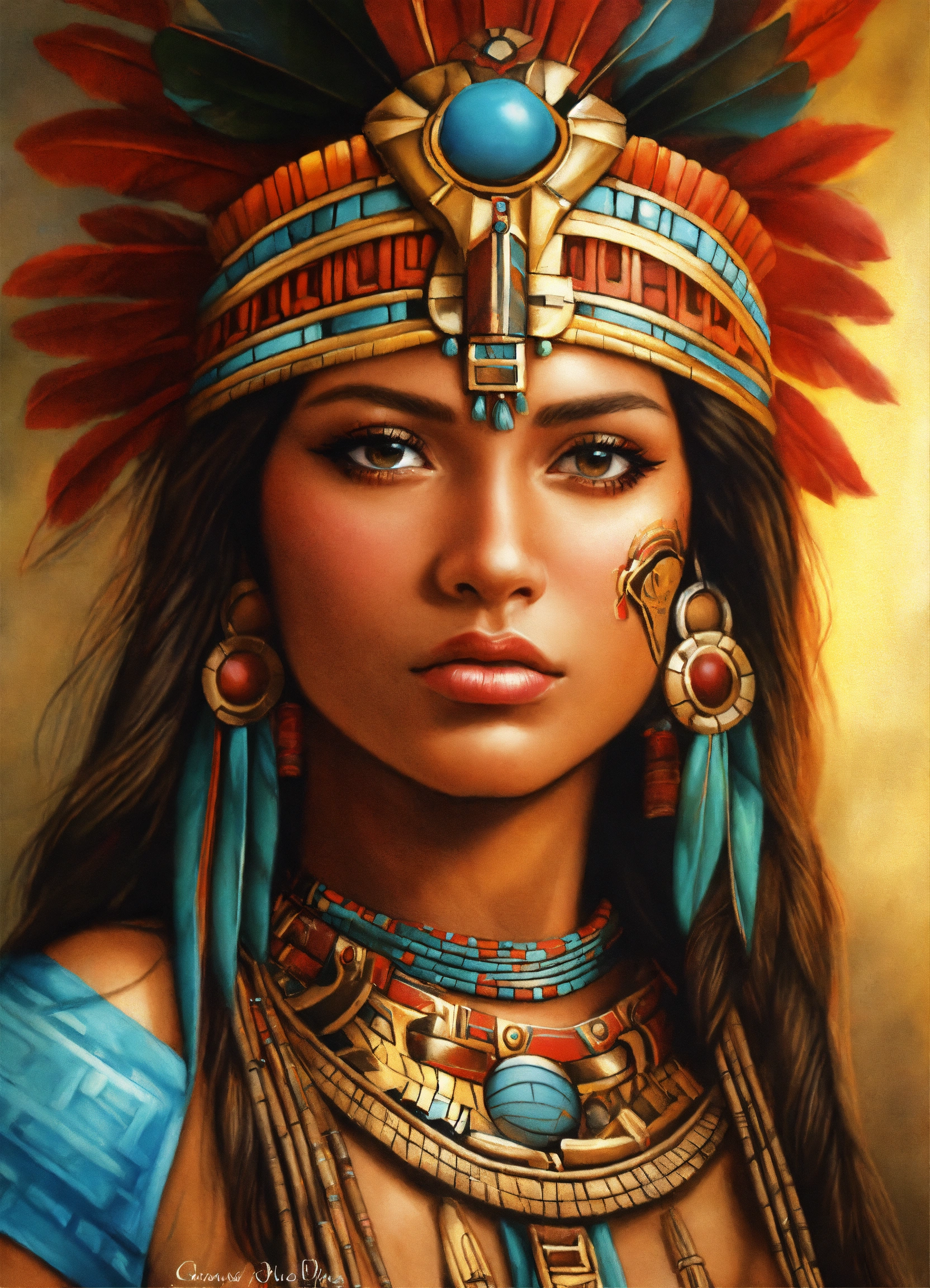 Lexica - Aztec princess,realistic,portrait, high detail,high resolution ...