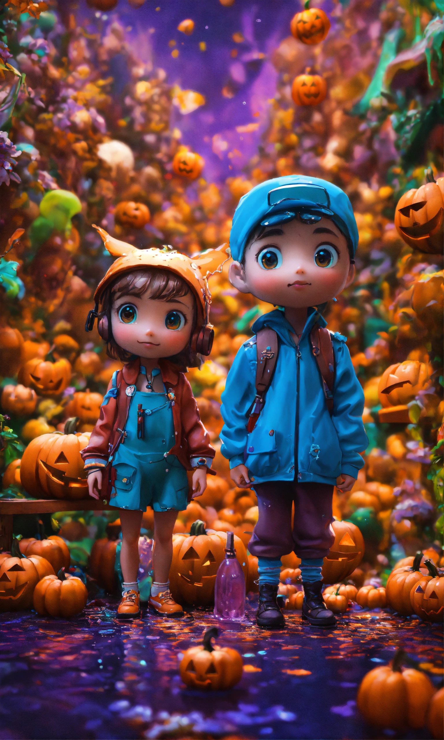 Lexica - Unsplash art, a quirky portrait of a cute girl and boy couples ...